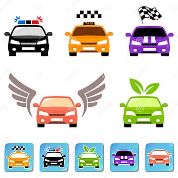 Car icon set stock vector. Illustration of label, automotive - 28554894
