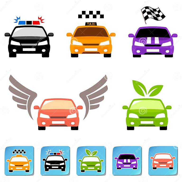 Car icon set stock vector. Illustration of label, automotive - 28554894