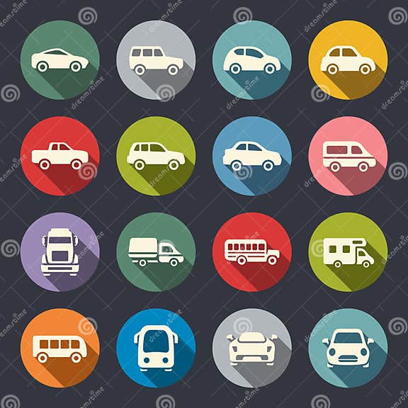 Car icon set stock vector. Illustration of automobile - 37357628