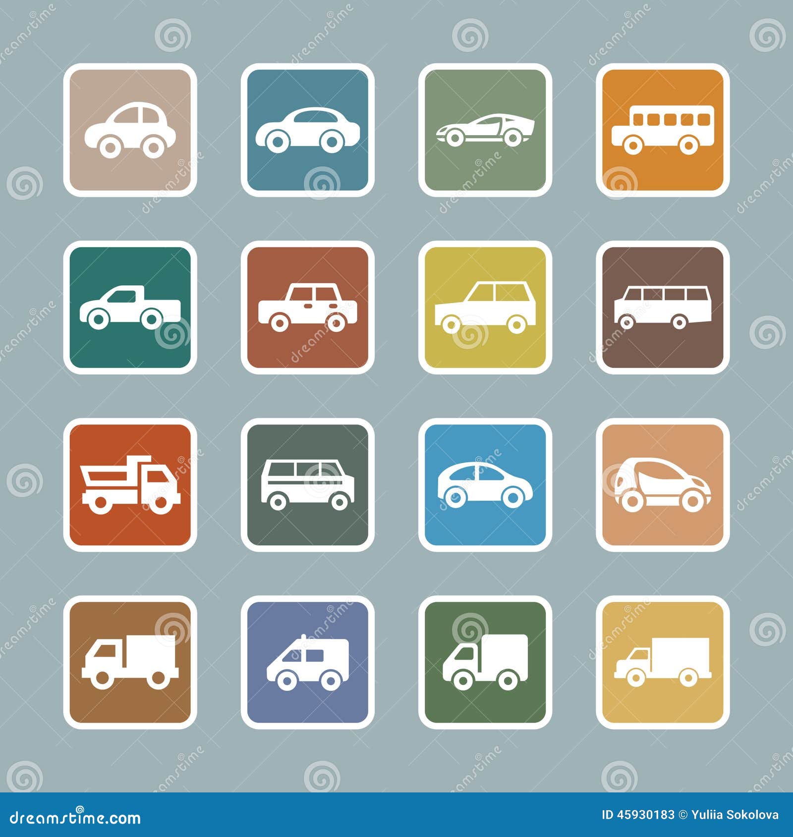 Car icon set stock vector. Illustration of racing, auto - 45930183