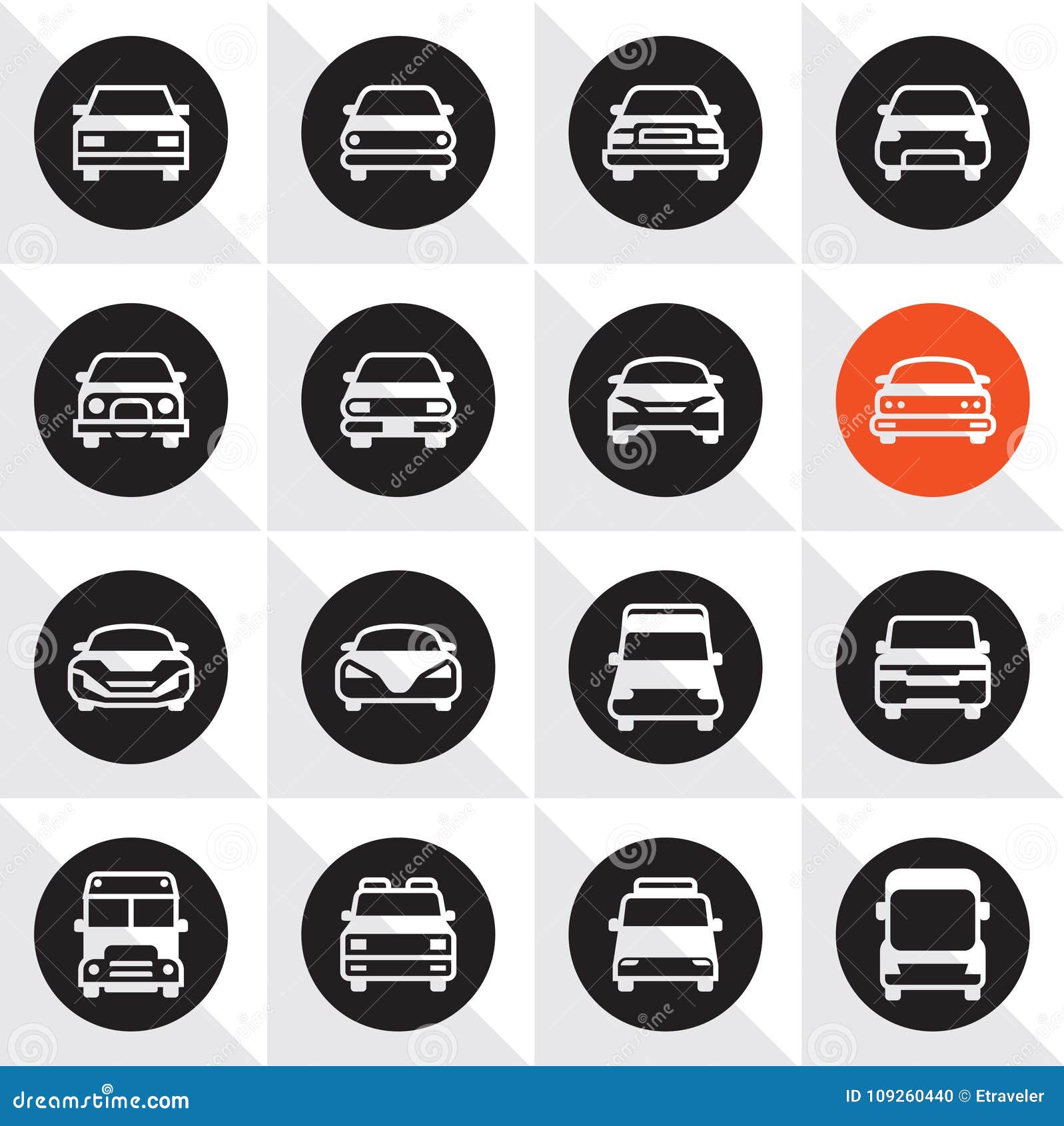 Car Icon Set. Cars front stock vector. Illustration of repair - 109260440