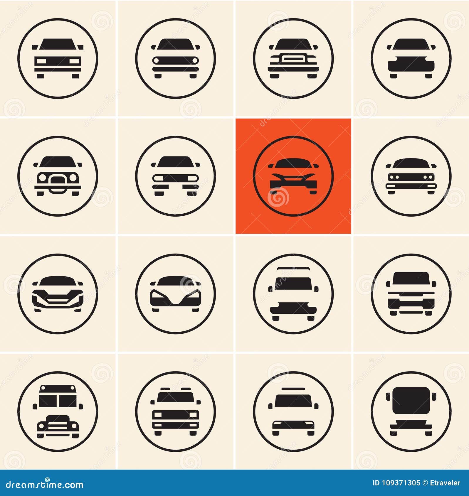 Car Icon. Cars Front Icons. Stock Illustration - Illustration of retro ...