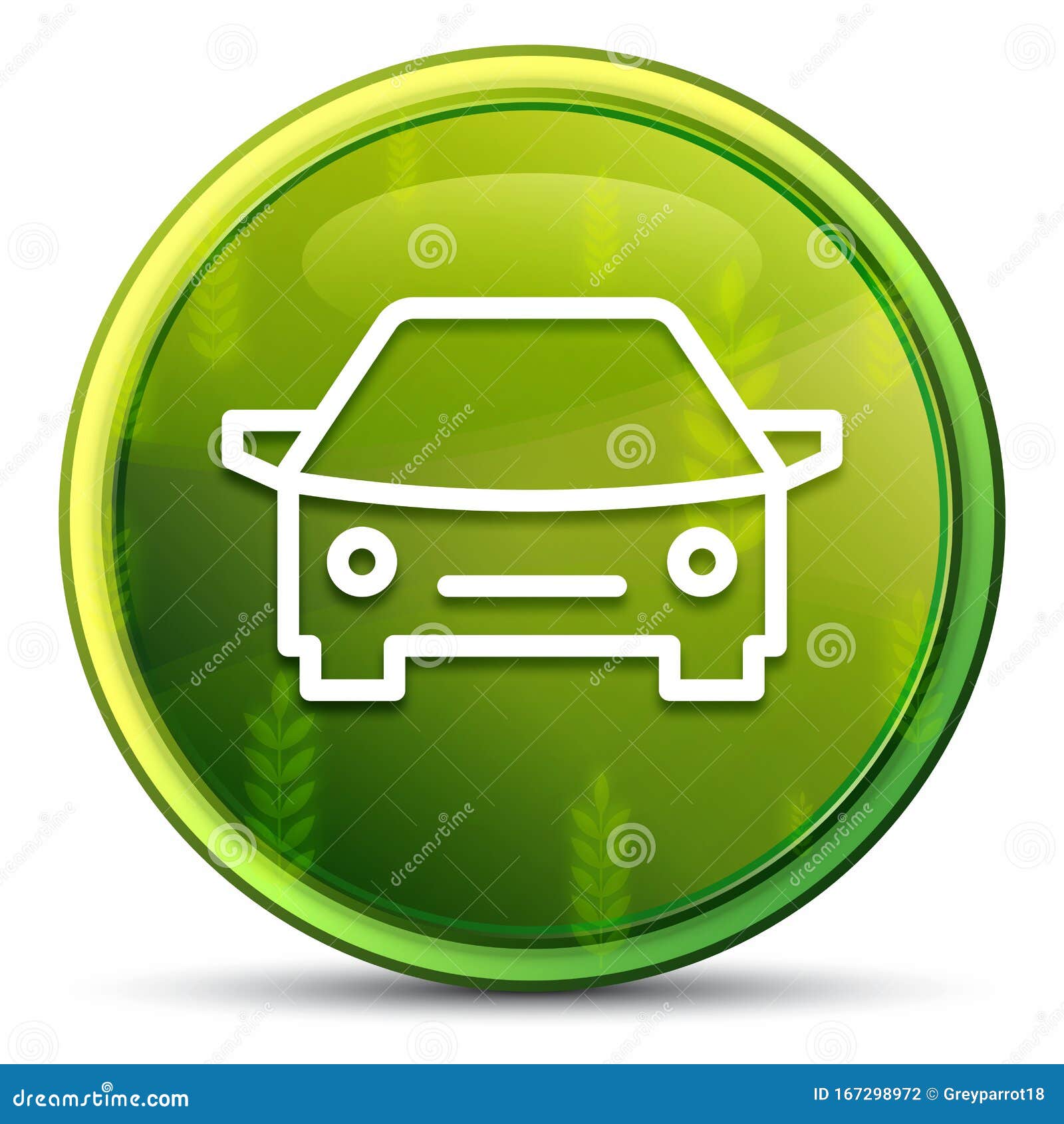 Car Icon Spring Bright Natural Green Round Button Illustration Stock ...