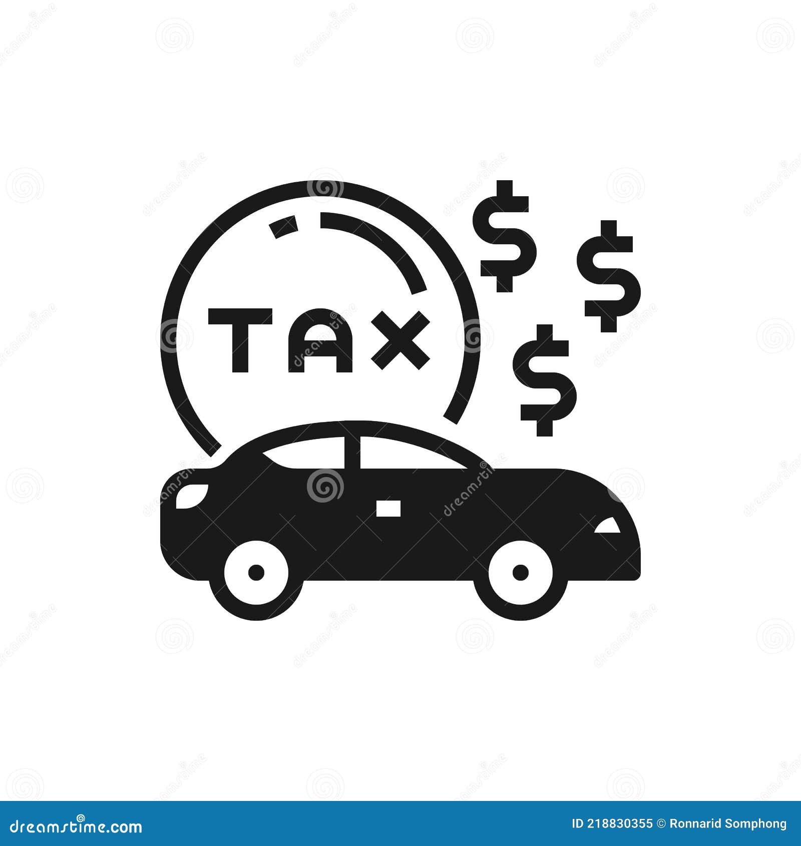 Car Icon Tax Vector Illustration Stock Vector - Illustration of design ...