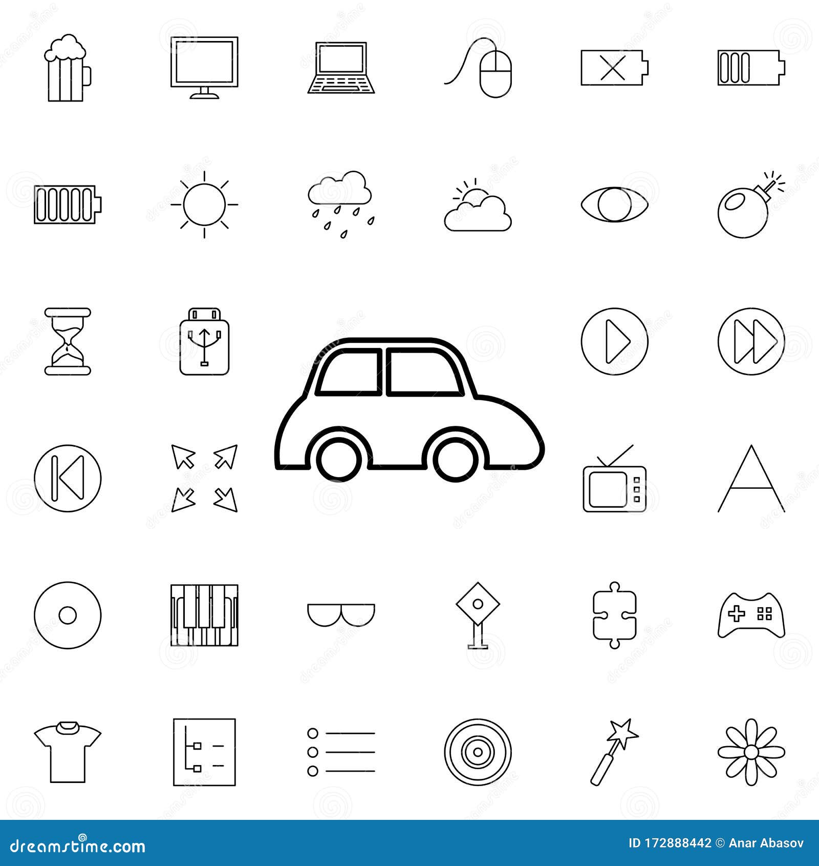 Car Icon. Universal Set of Web for Website Design and Development, App ...