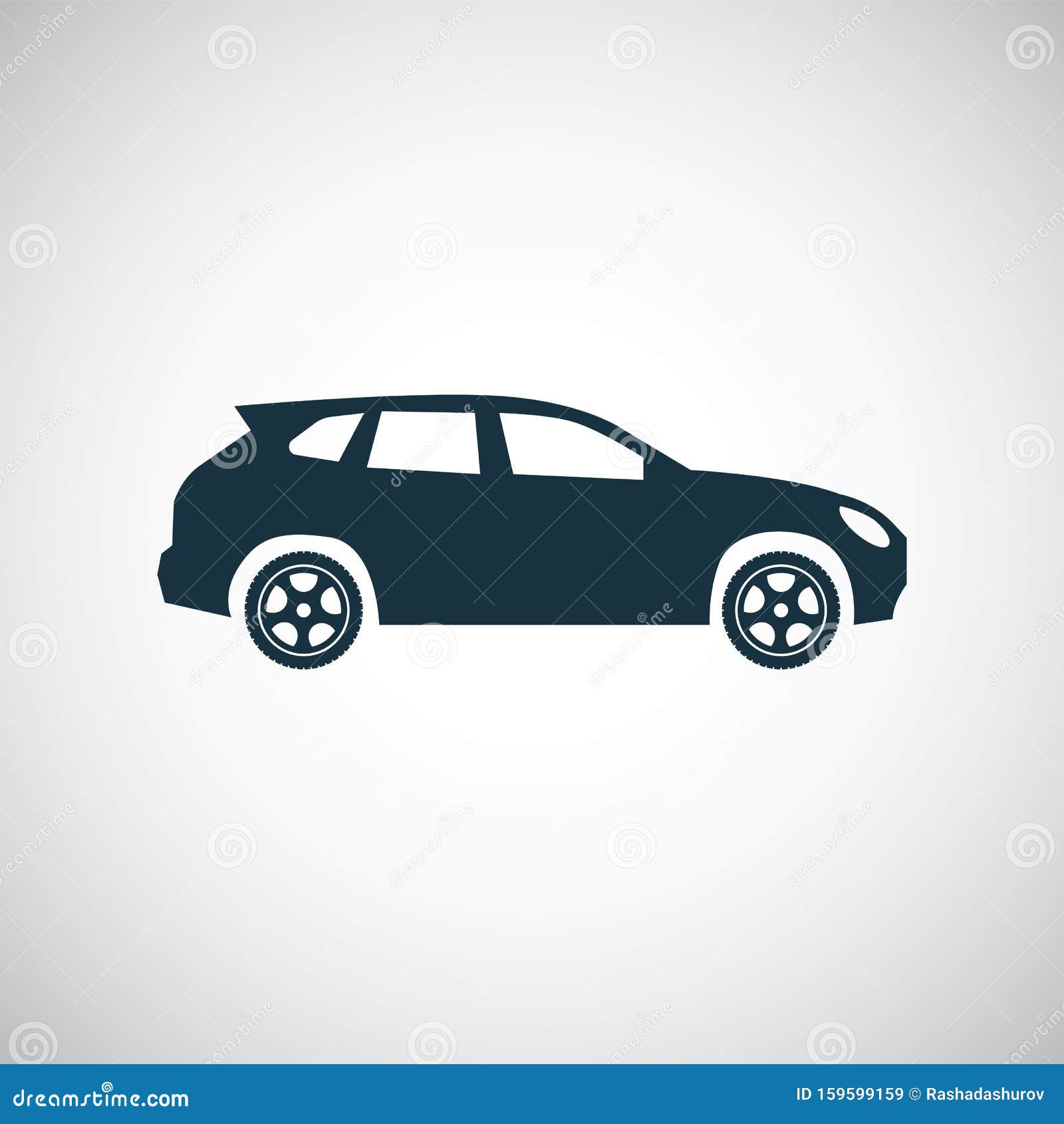 Car icon for web and UI stock vector. Illustration of flat - 159599159