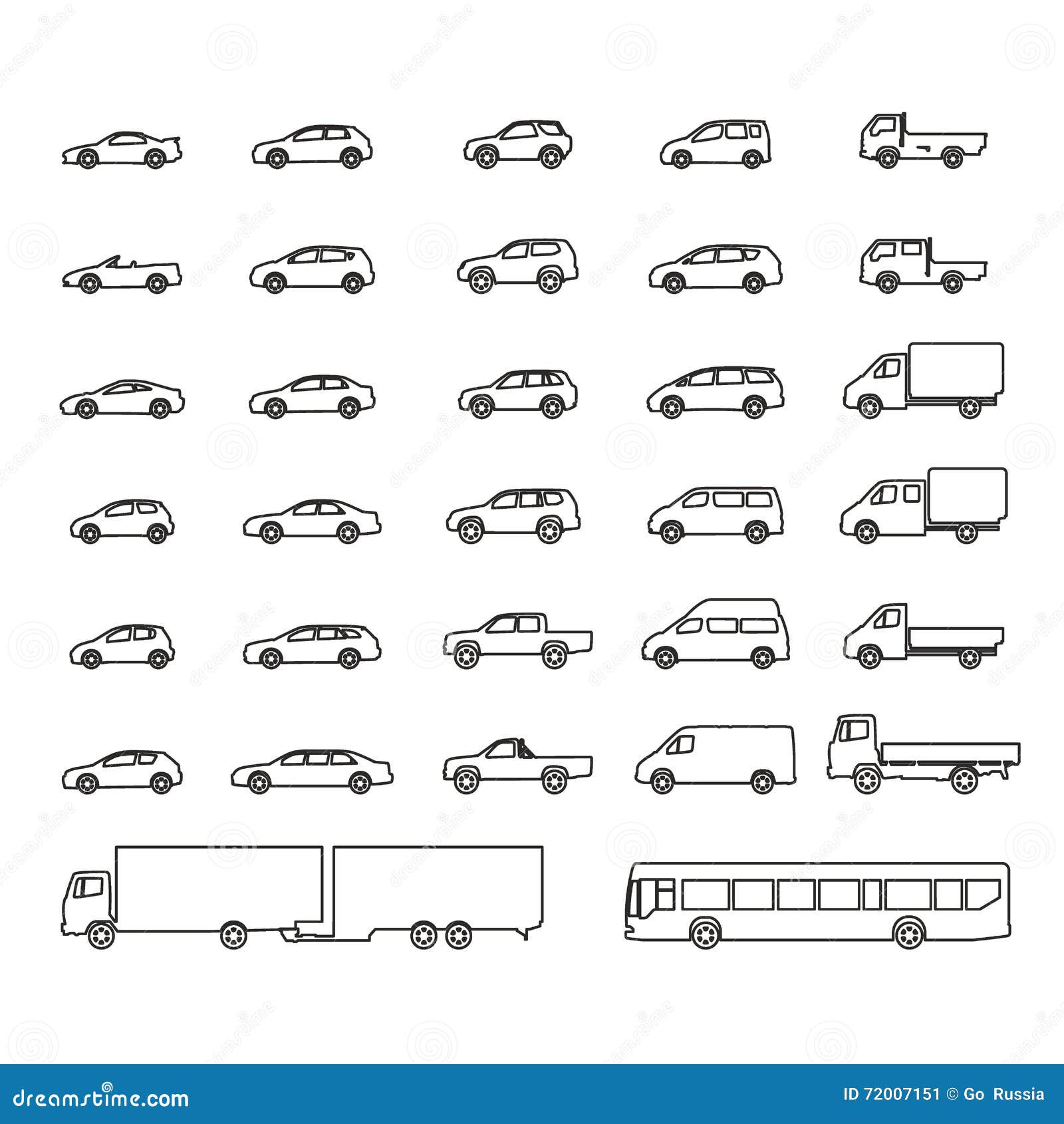 Car Icons Outline Design Elements Stock Vector - Illustration of sport ...