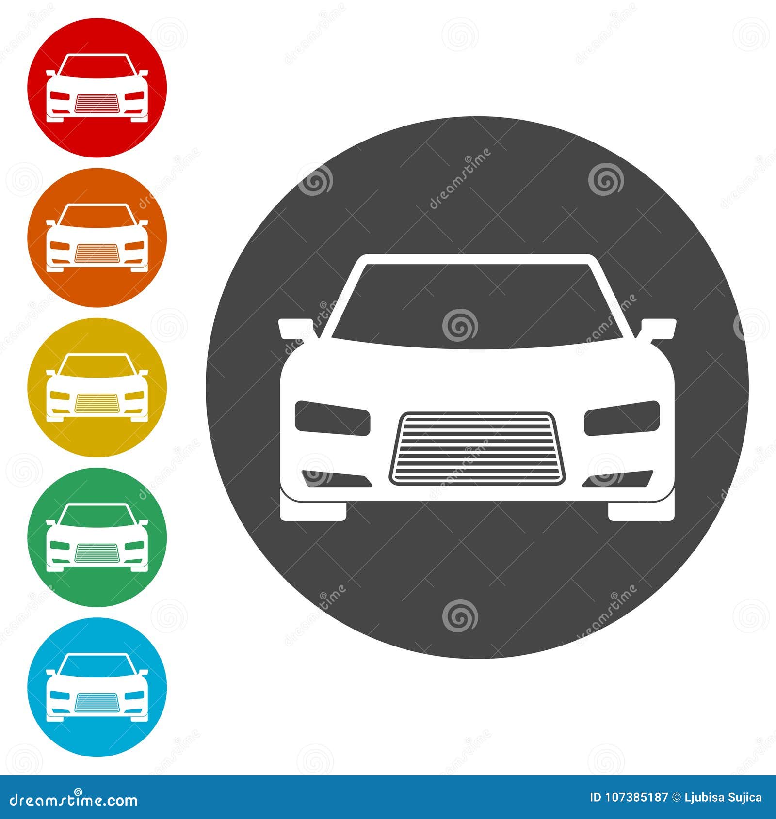 Car icons set stock vector. Illustration of design, symbol - 107385187