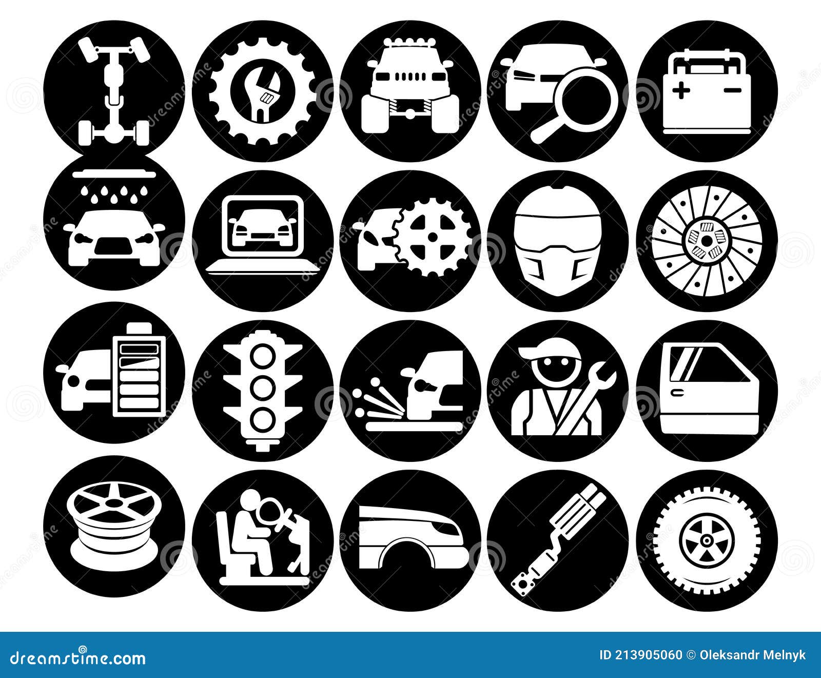 Car Icons Set for Web Design and User Interface Vector Stock Vector ...