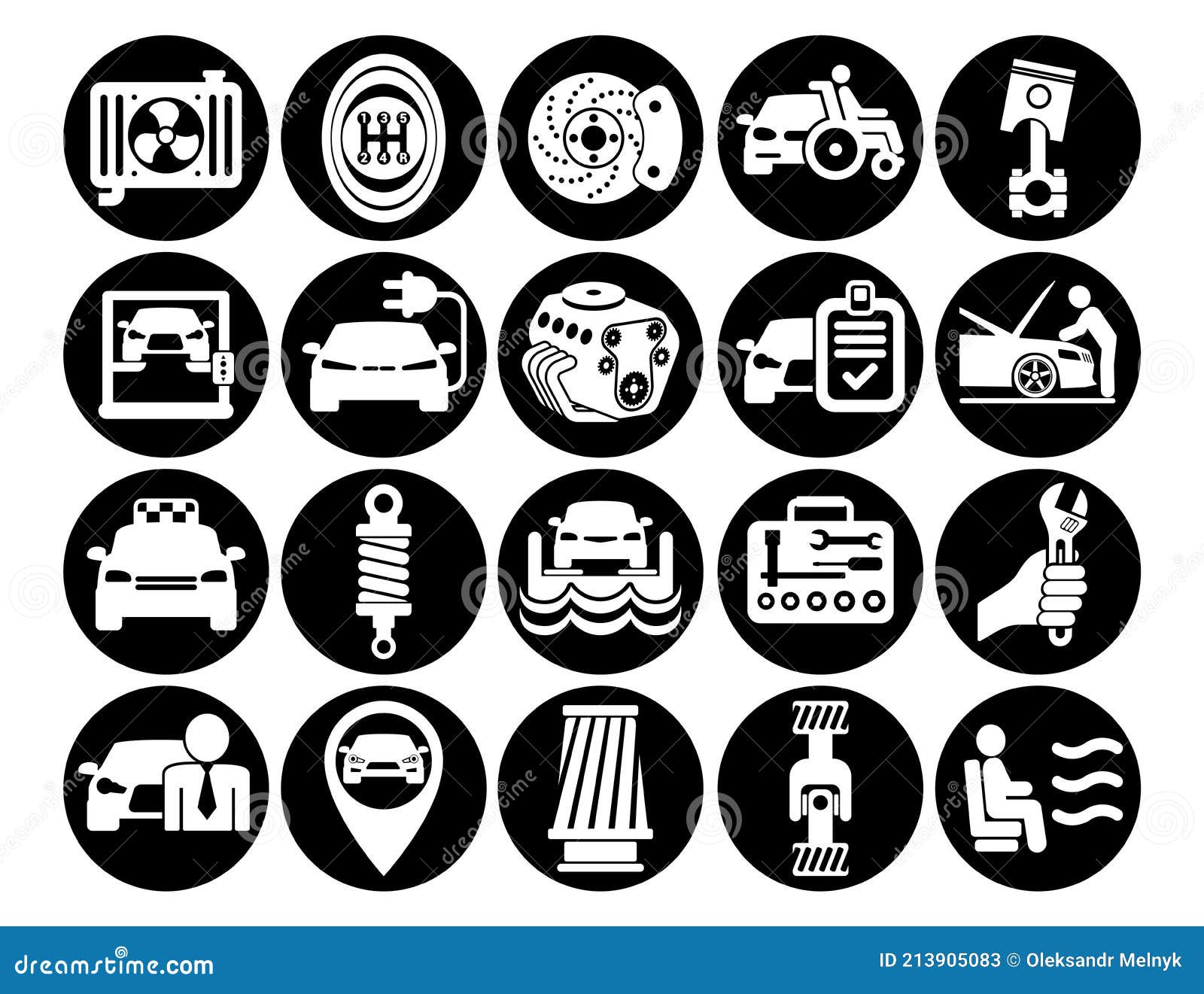 Car Icons Set for Web Design and User Interface Vector Stock Vector ...