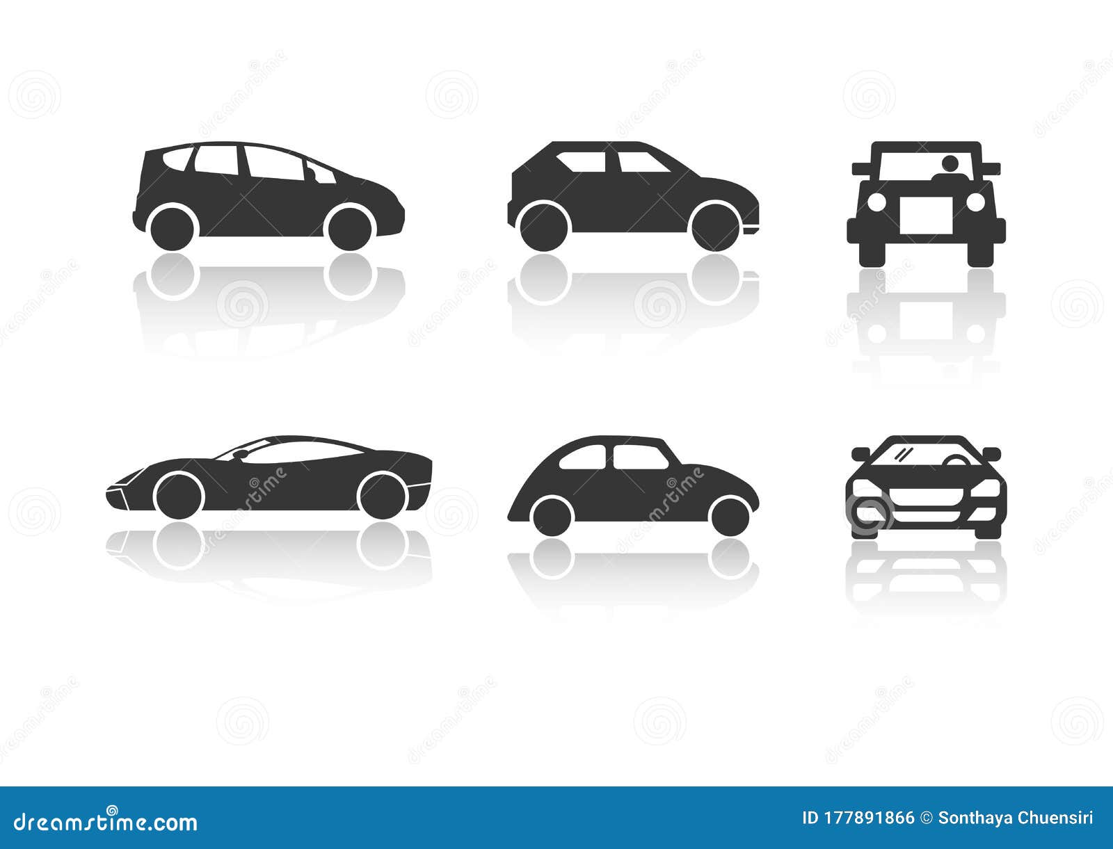 Car Icons and Shadow,vector Illustrations Stock Vector - Illustration ...