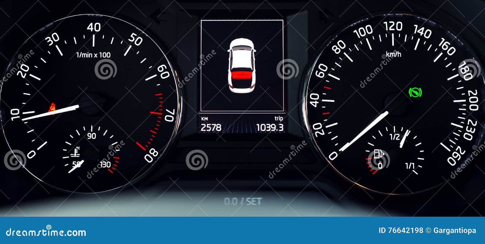 Car illuminated dashboard stock photo. Image of speed - 76642198