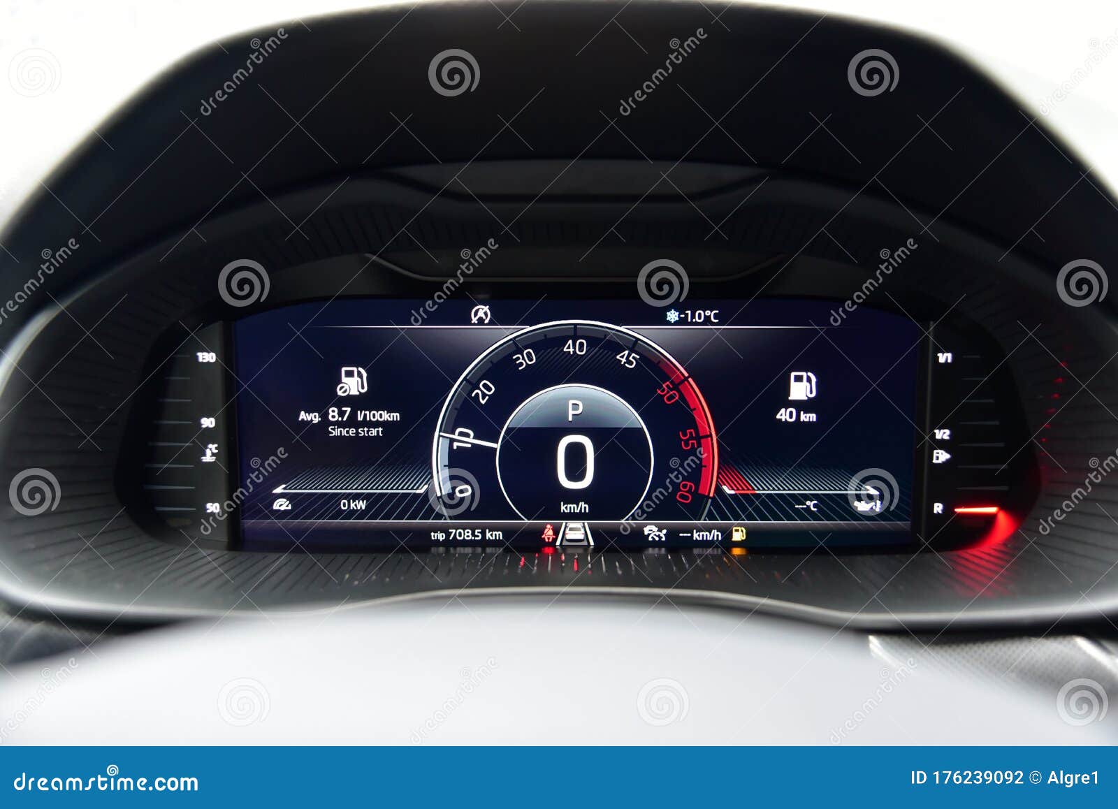 Digital Instrument Panel in a Modern Car Stock Photo - Image of display ...