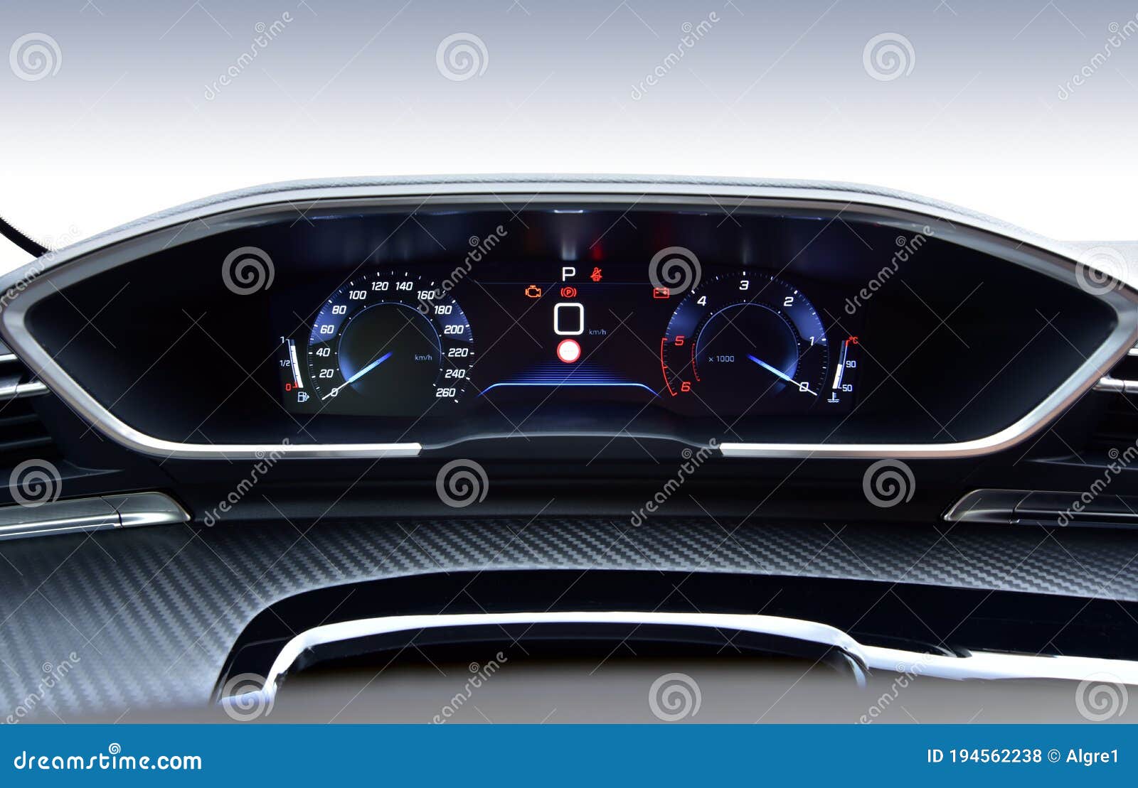 Digital Instrument Panel in a Modern Car Stock Photo - Image of ...