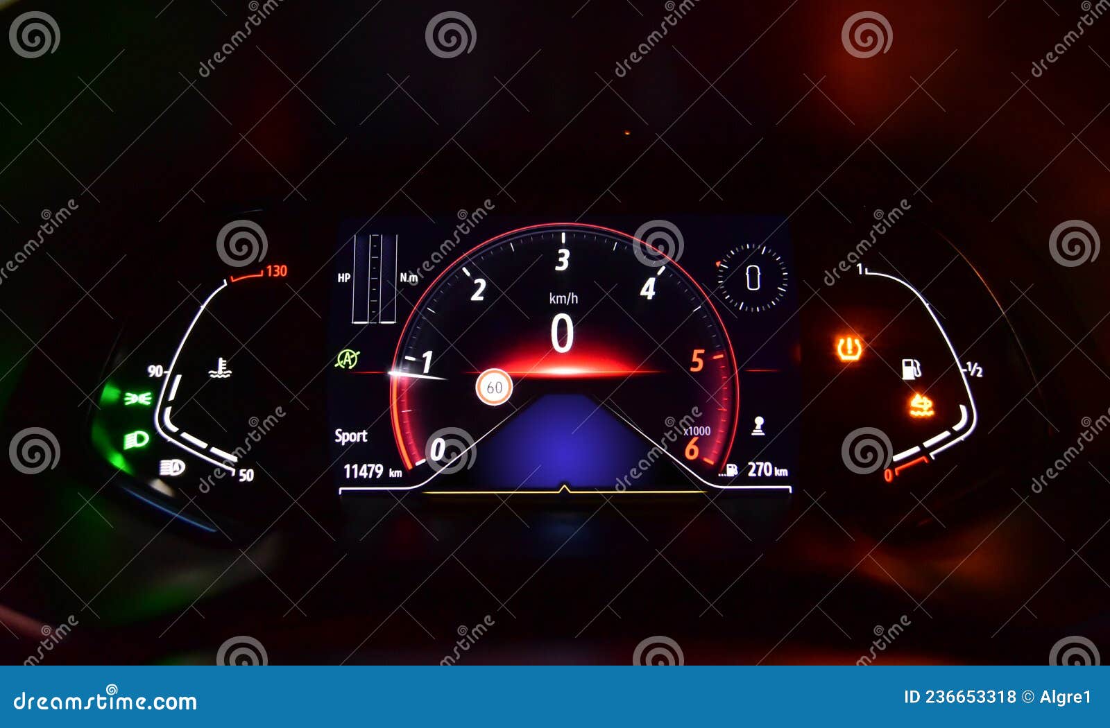 Digital Instrument Panel in a Modern Car Stock Photo - Image of ...