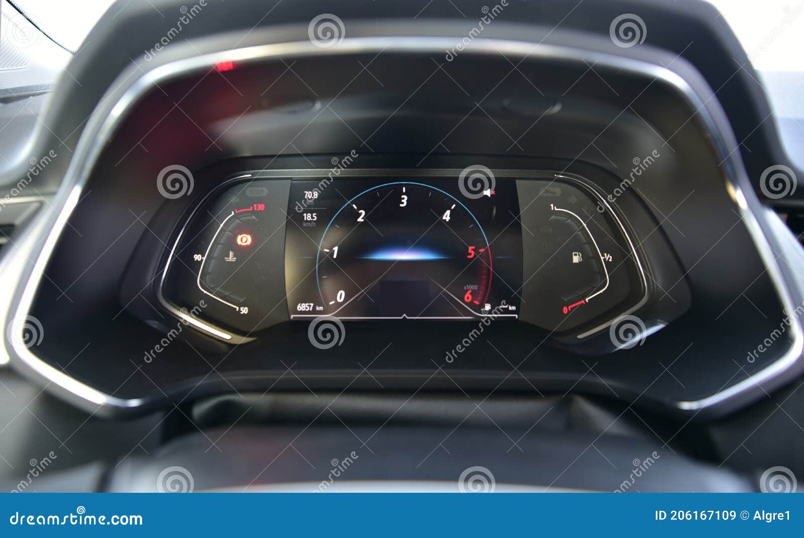 Digital Instrument Panel in a Modern Car Stock Image - Image of ...