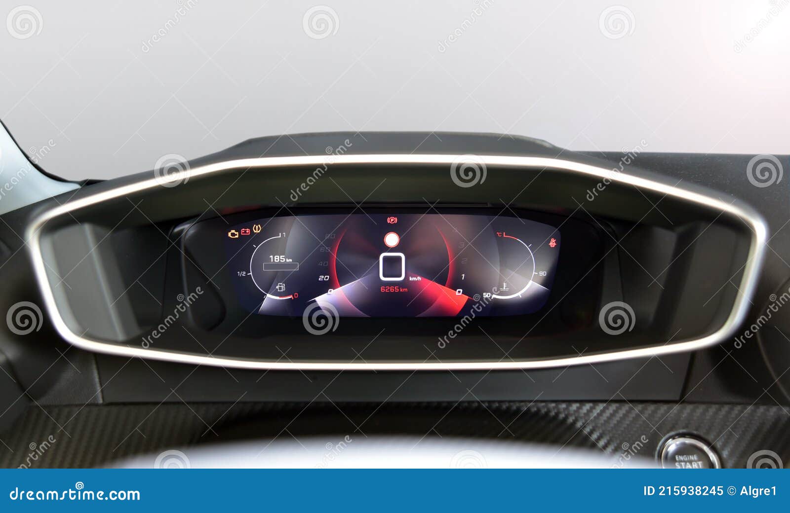 Digital Instrument Panel in a Modern Car Stock Image - Image of fuel ...