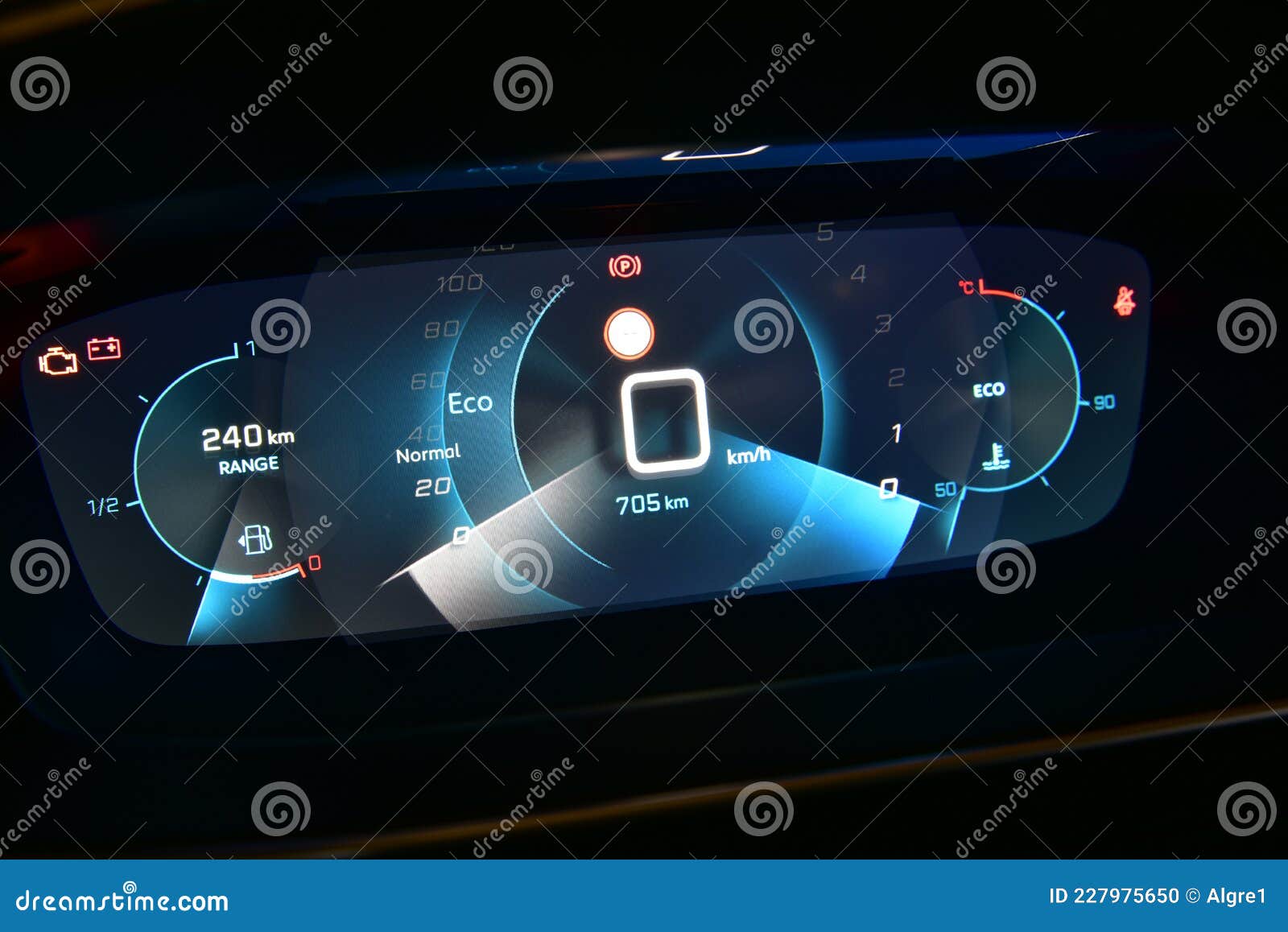 Digital Instrument Panel in a Modern Car Stock Photo - Image of number ...