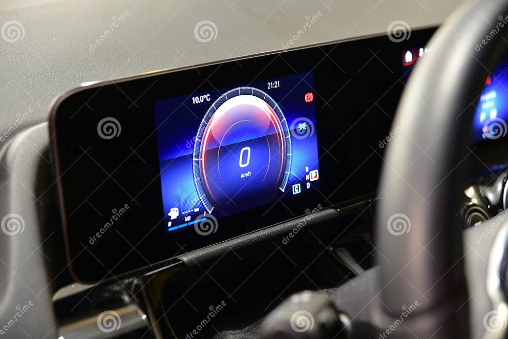Digital Instrument Panel in a Modern Car Stock Image - Image of dash ...