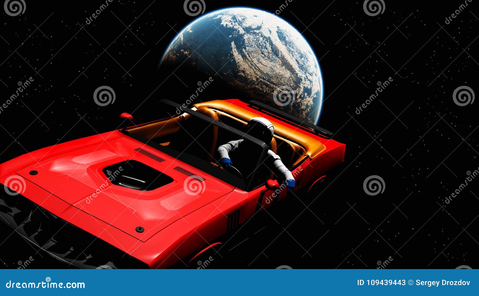 The car in space editorial stock photo. Illustration of cosmonaut ...