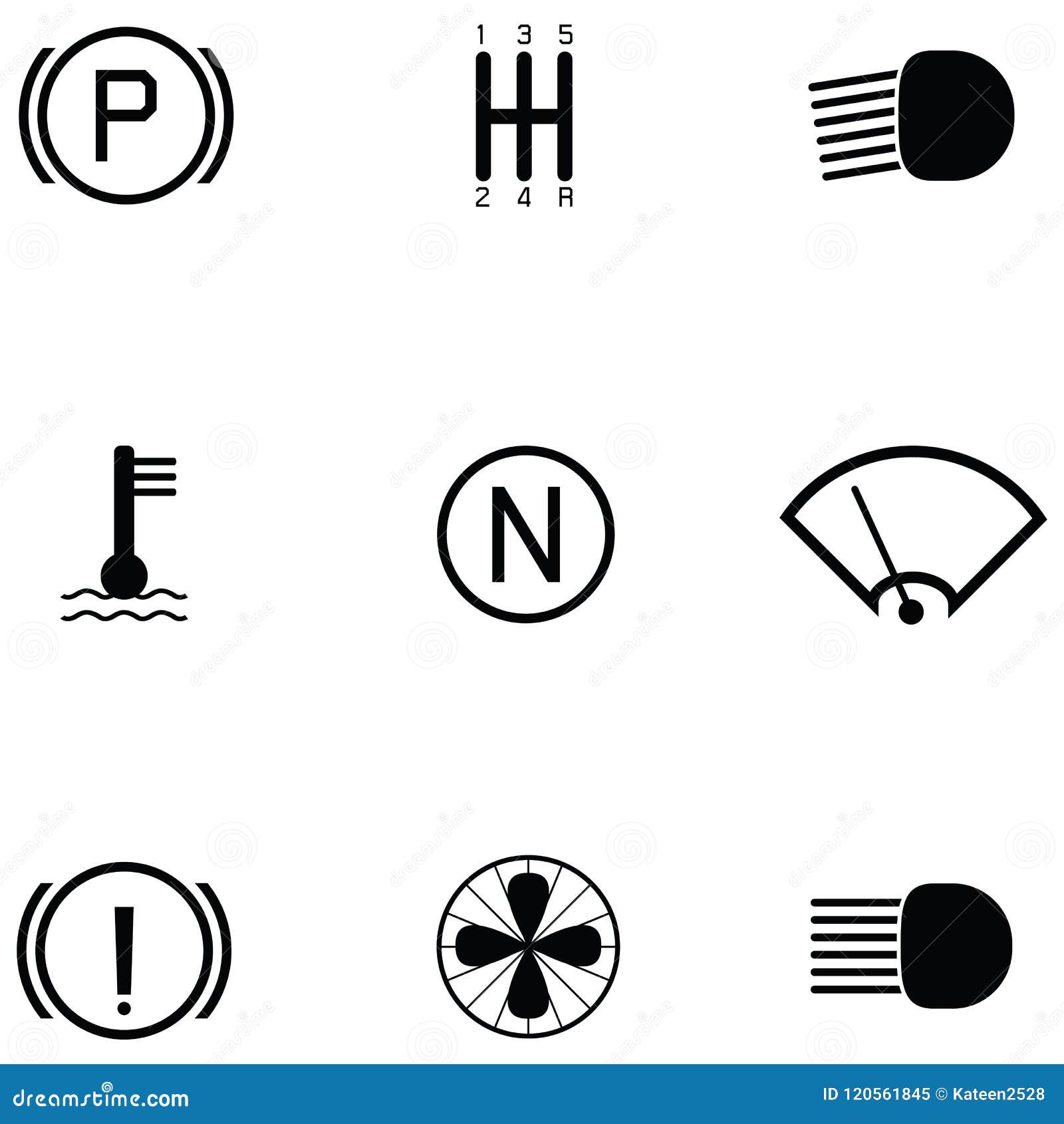 Car indicator icon set stock vector. Illustration of indicator - 120561845