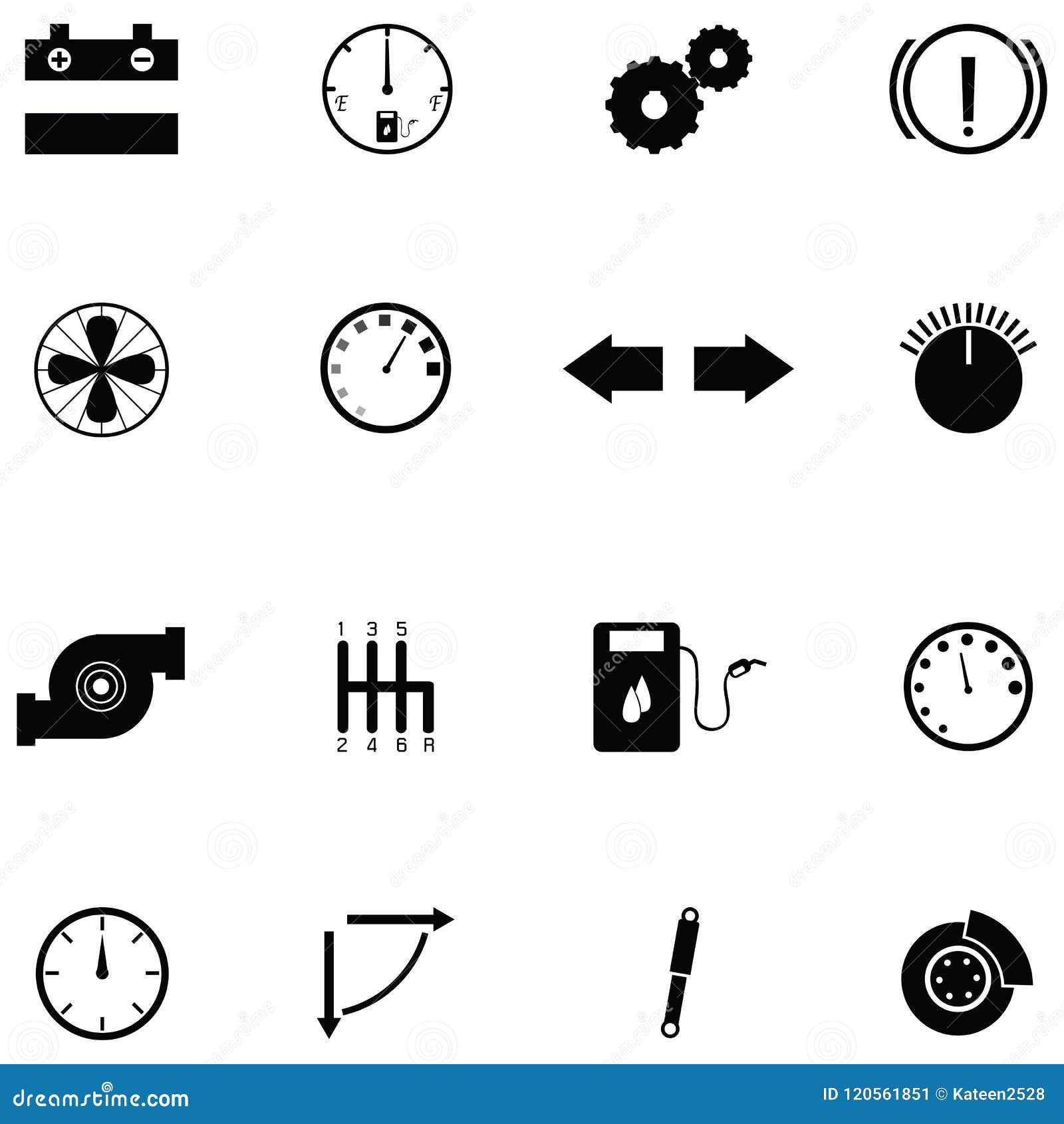 Car indicator icon set stock vector. Illustration of heat - 120561851