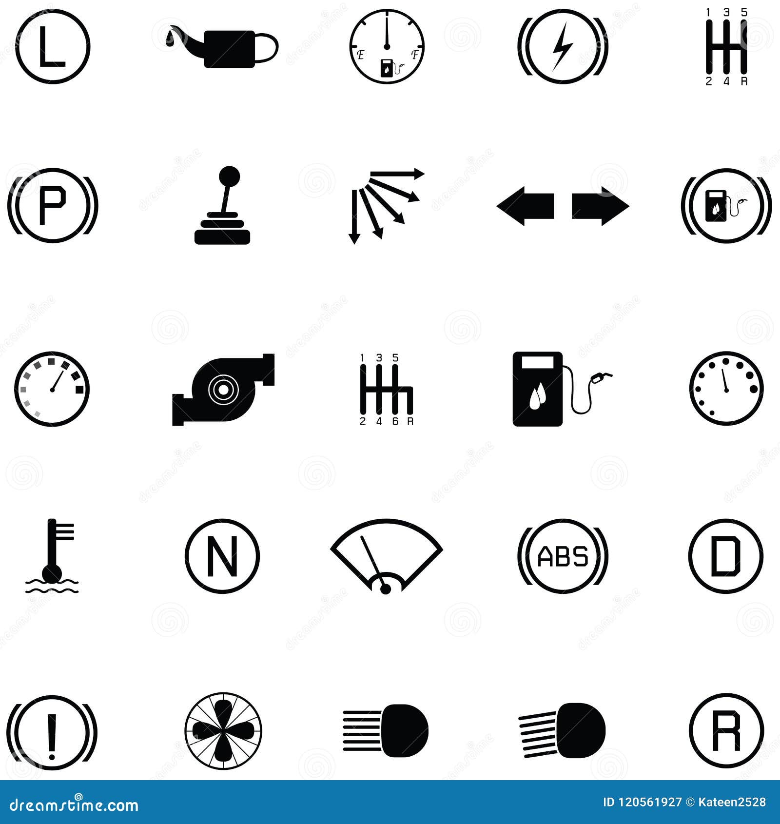 Car indicator icon set stock vector. Illustration of button - 120561927