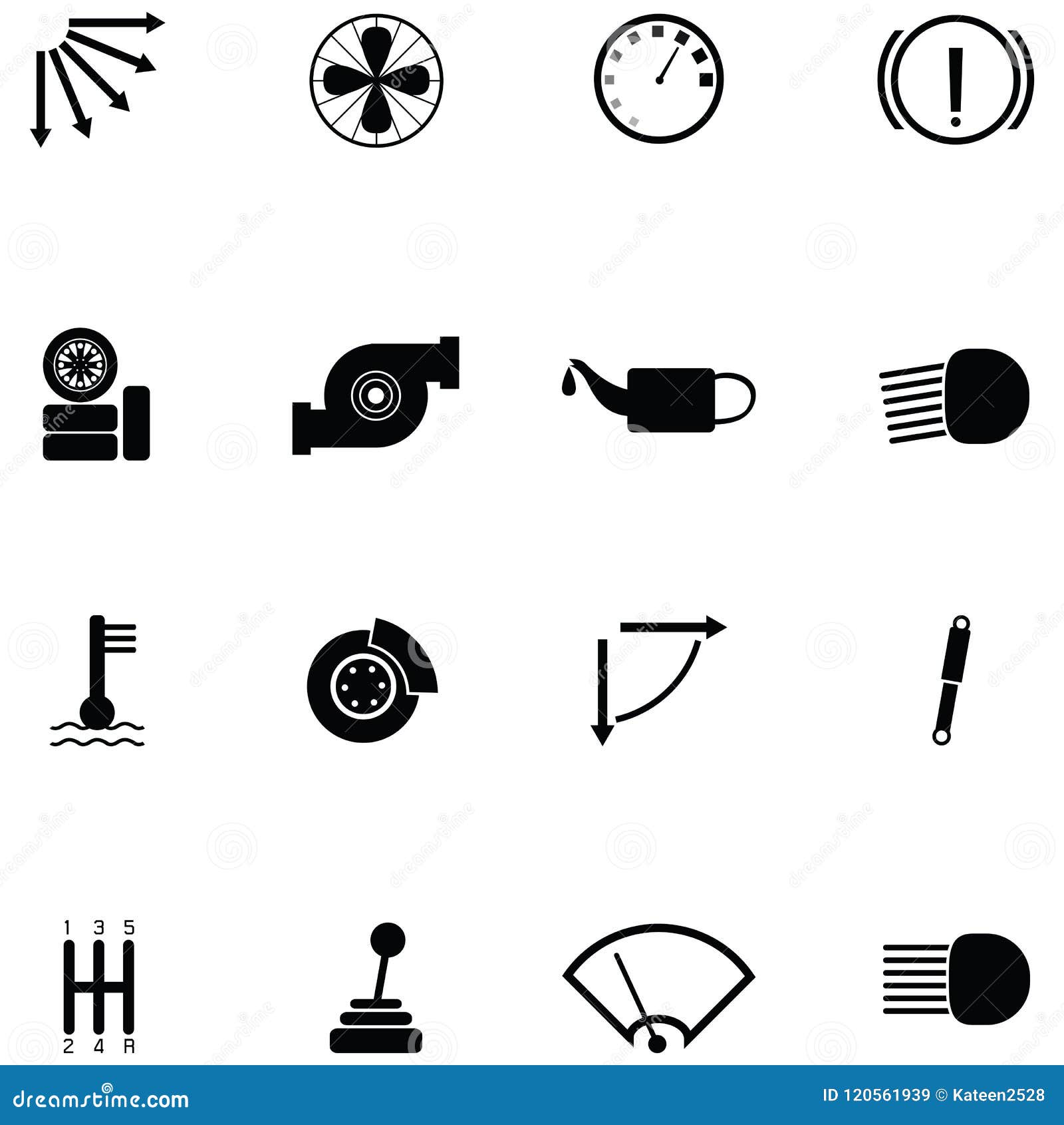 Car indicator icon set stock vector. Illustration of transport - 120561939