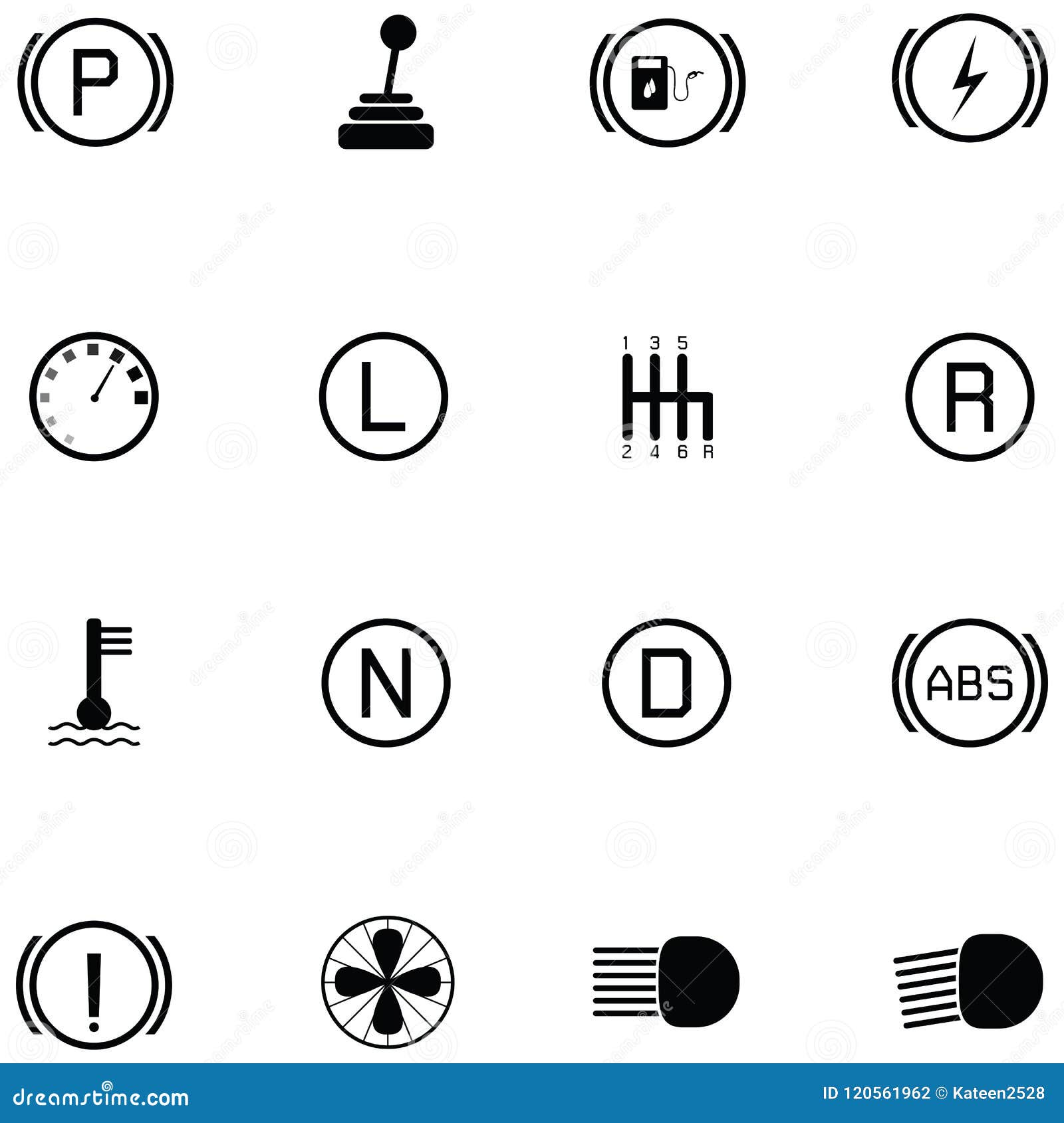 Car indicator icon set stock vector. Illustration of design - 120561962