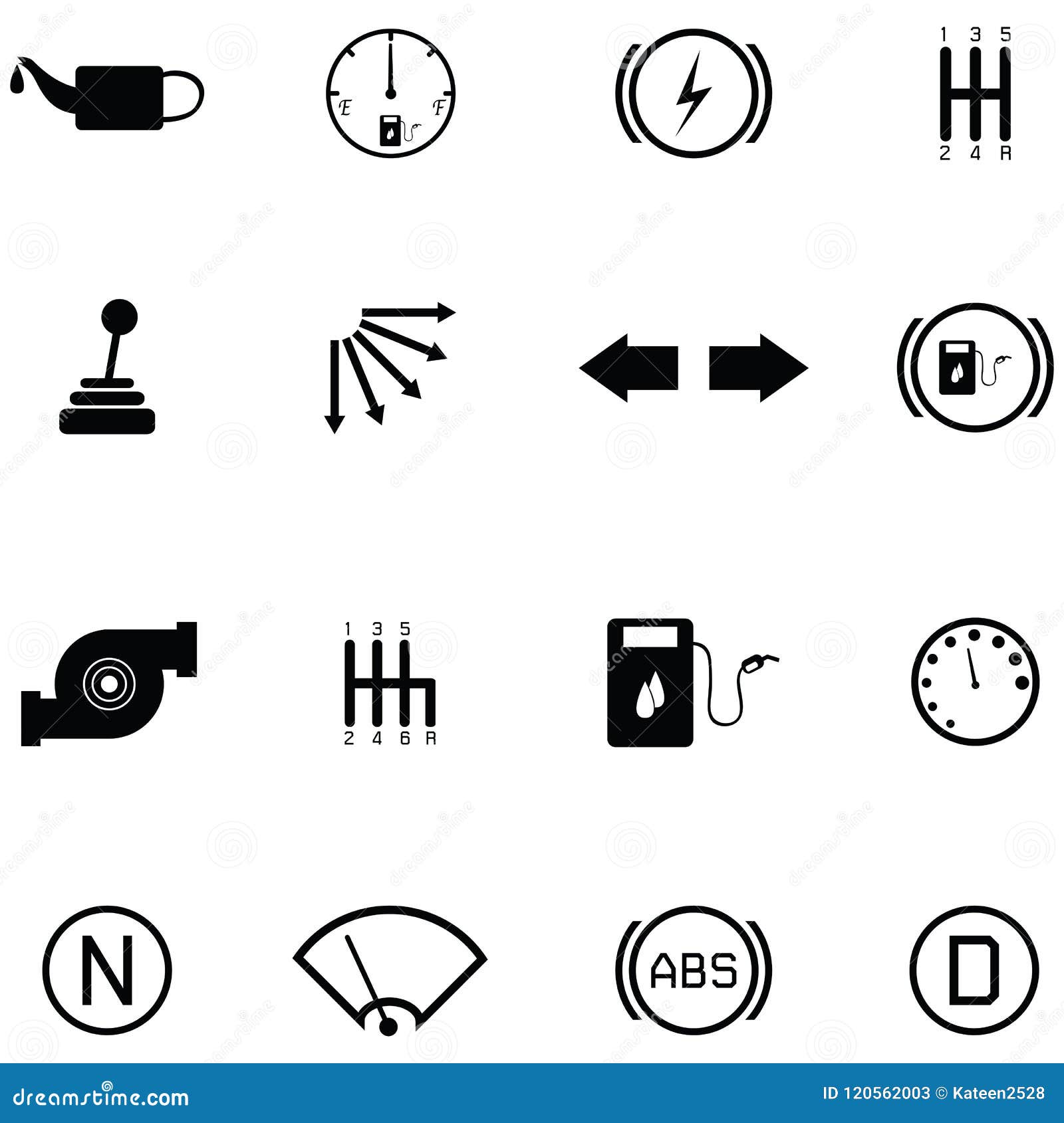Car indicator icon set stock vector. Illustration of button - 120562003