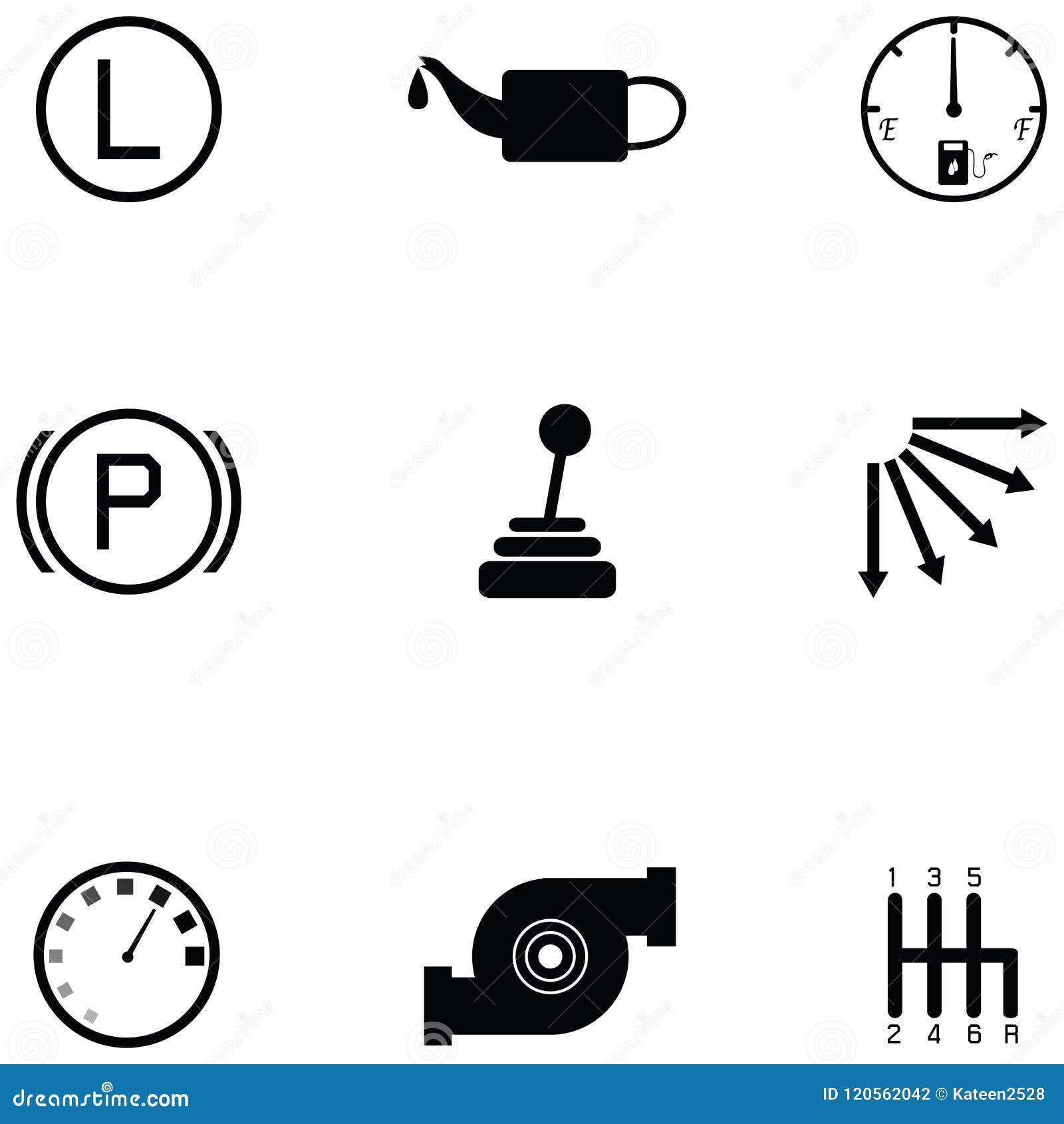 Car indicator icon set stock vector. Illustration of interface - 120562042