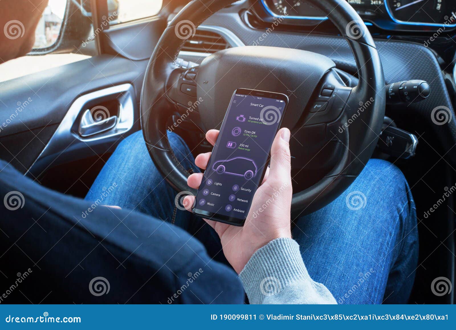 Car Information on the Mobile App on Smart Phone in the Hands of the ...