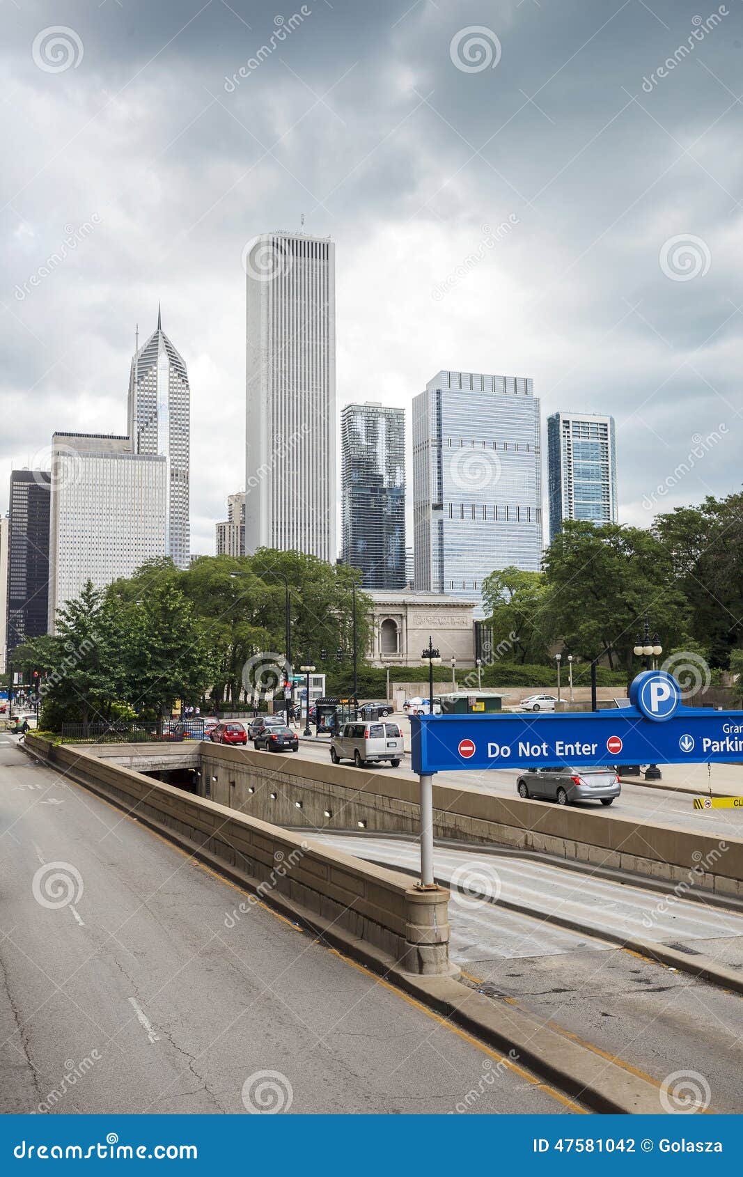 Car Infrastructure in Chicago Downtown, Illinois Stock Photo - Image of ...