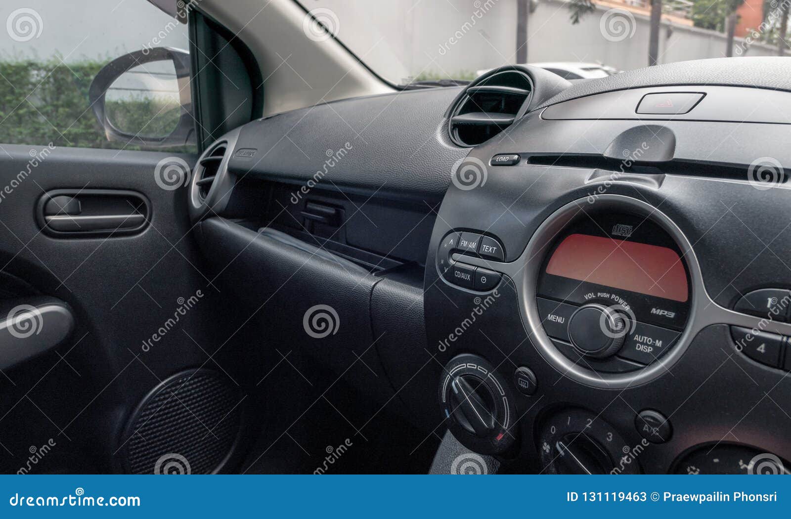 Car Inside Driver Place with Dashboard Control. Stock Image - Image of ...