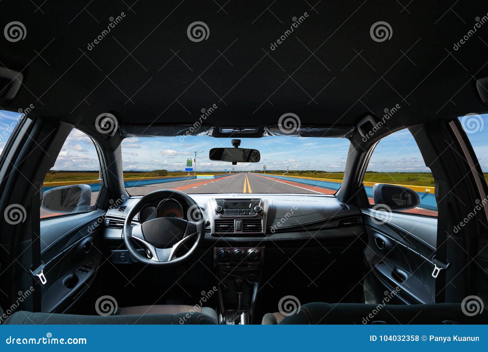 Car Inside, Interior of Modern Car Isolated White Background. Stock ...