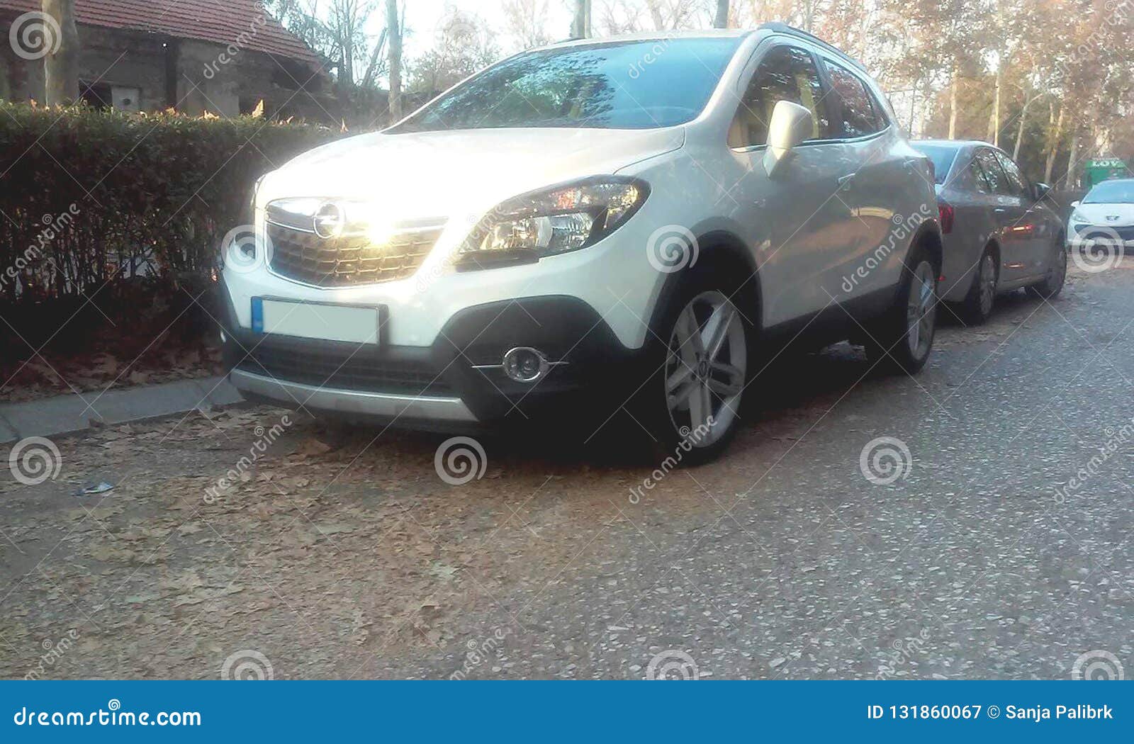 Withe Car Left Side on the Front Editorial Photography - Image of back ...