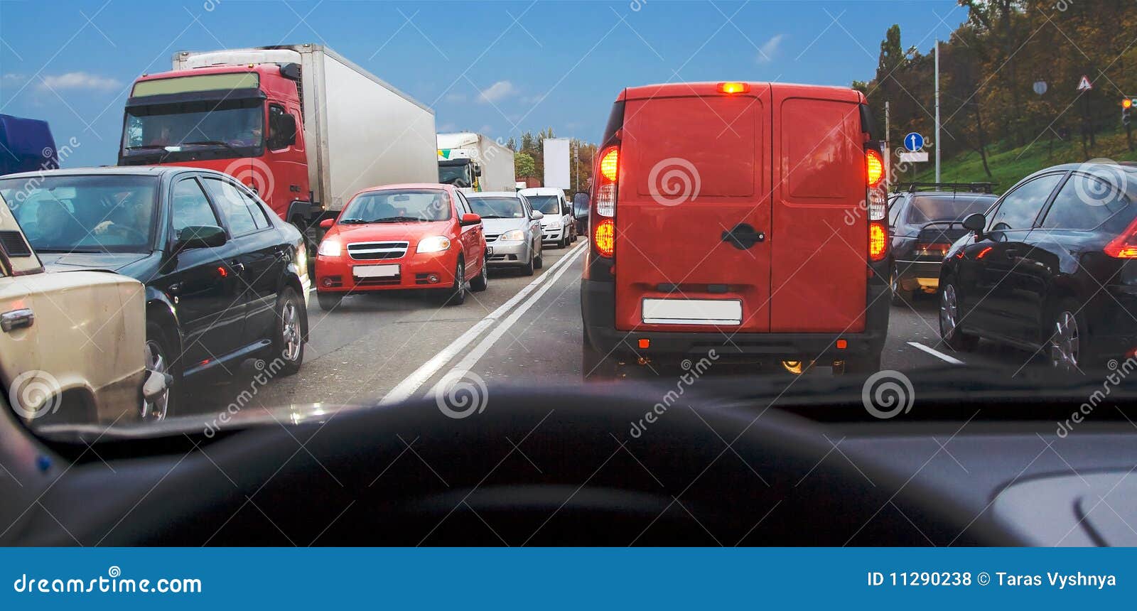 Car Inside traffic jam stock photo. Image of pollution - 11290238