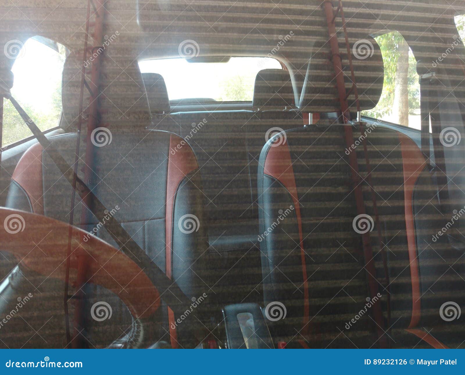 CAR INSIDE VIEW stock photo. Image of stearing, inside - 89232126