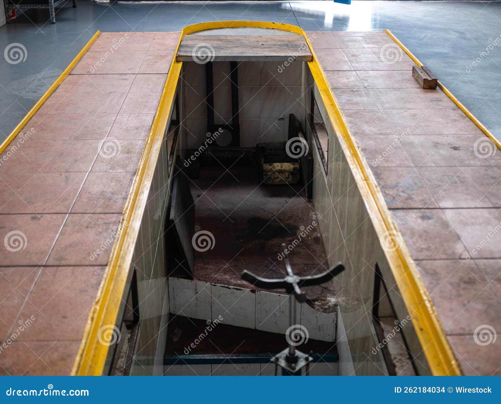 Car Inspection Pit in the Garage Stock Photo - Image of transportation ...