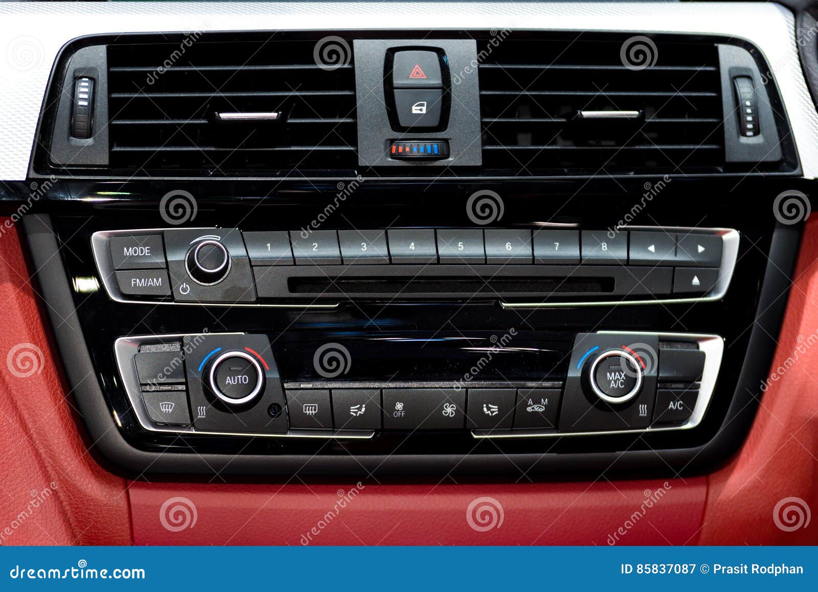 Car Instrument Panel Console And Stereo Radio With Air Condition Stock ...