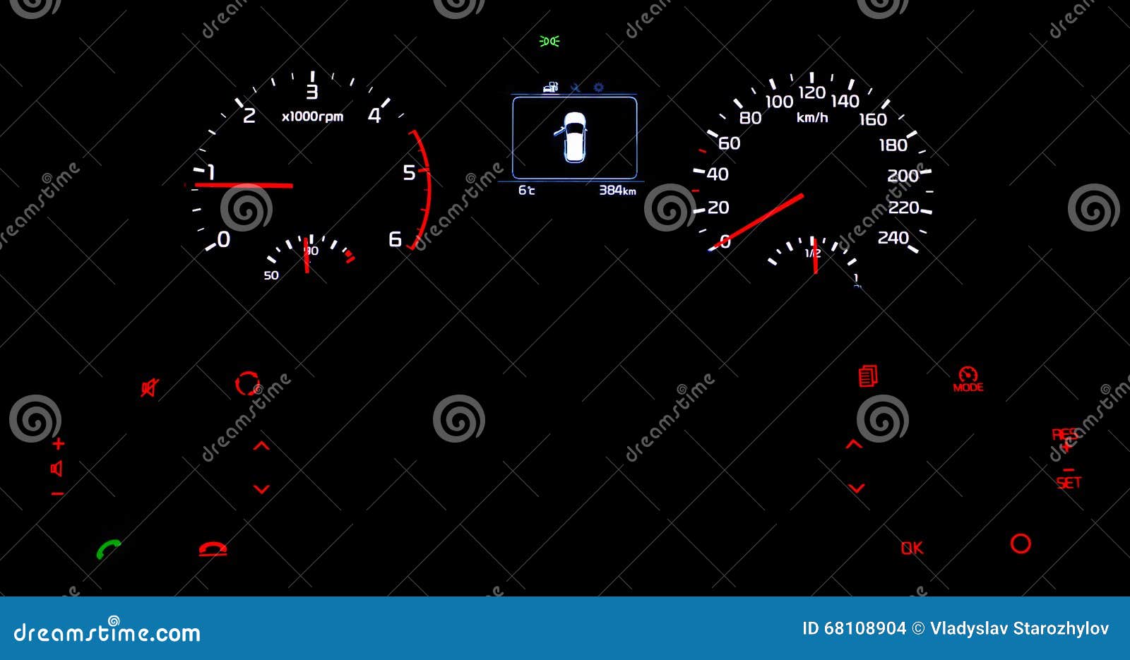 Car instrument panel stock photo. Image of indicator - 68108904