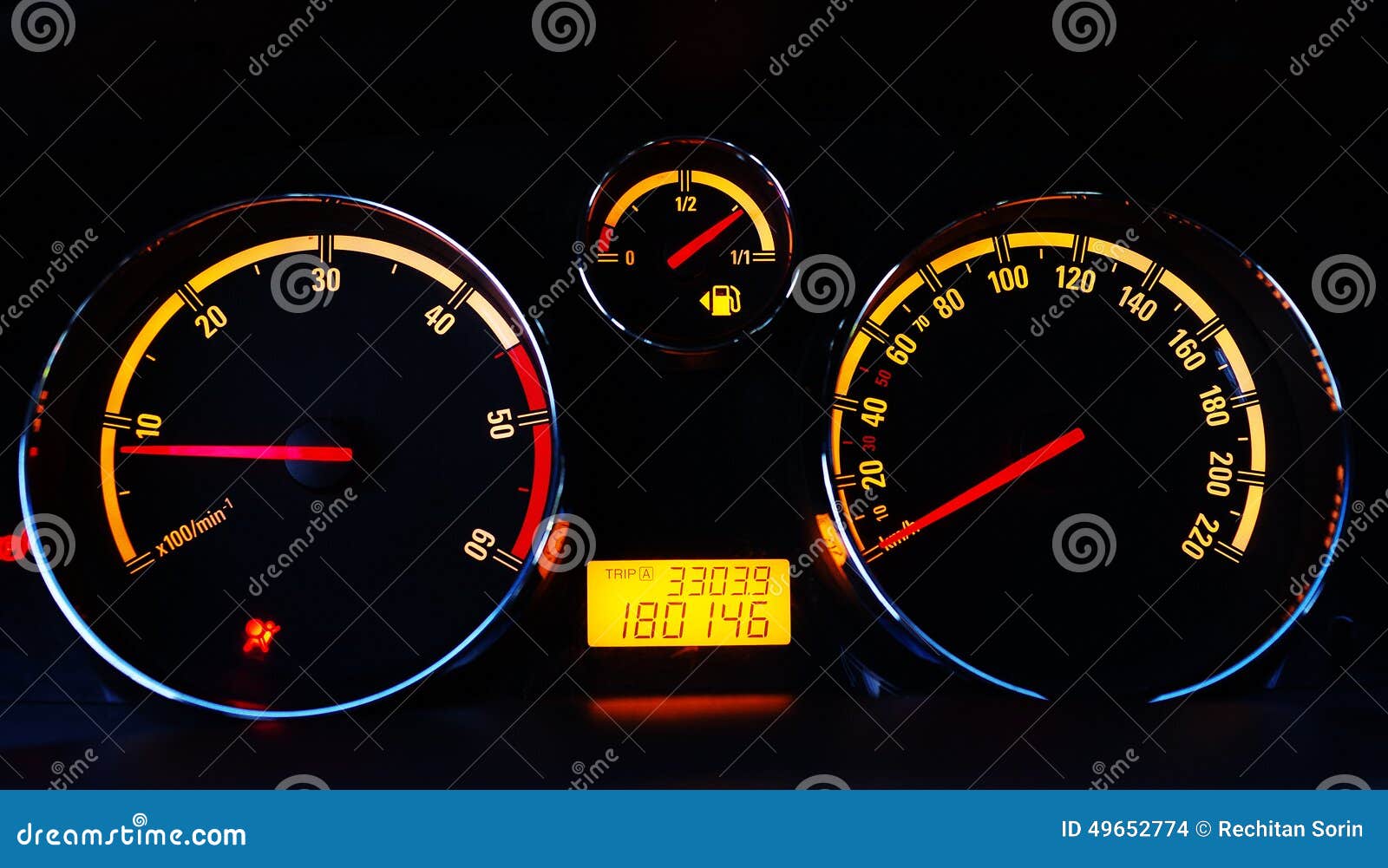 Car instrument panel stock photo. Image of measurement - 49652774
