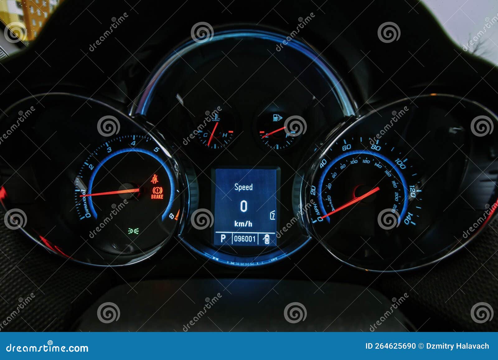 Car Instrument Panel, Car Speed Motor of Night, Car Dashboard Modern ...