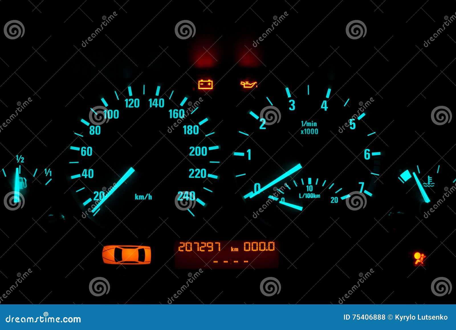Car instrumental panel stock photo. Image of gauge, automobile - 75406888