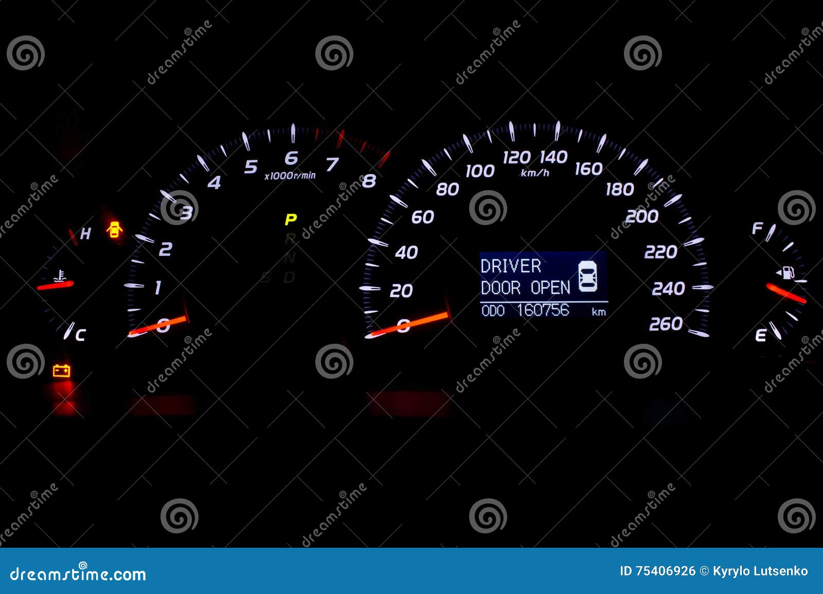 Car instrumental panel stock photo. Image of instrument - 75406926