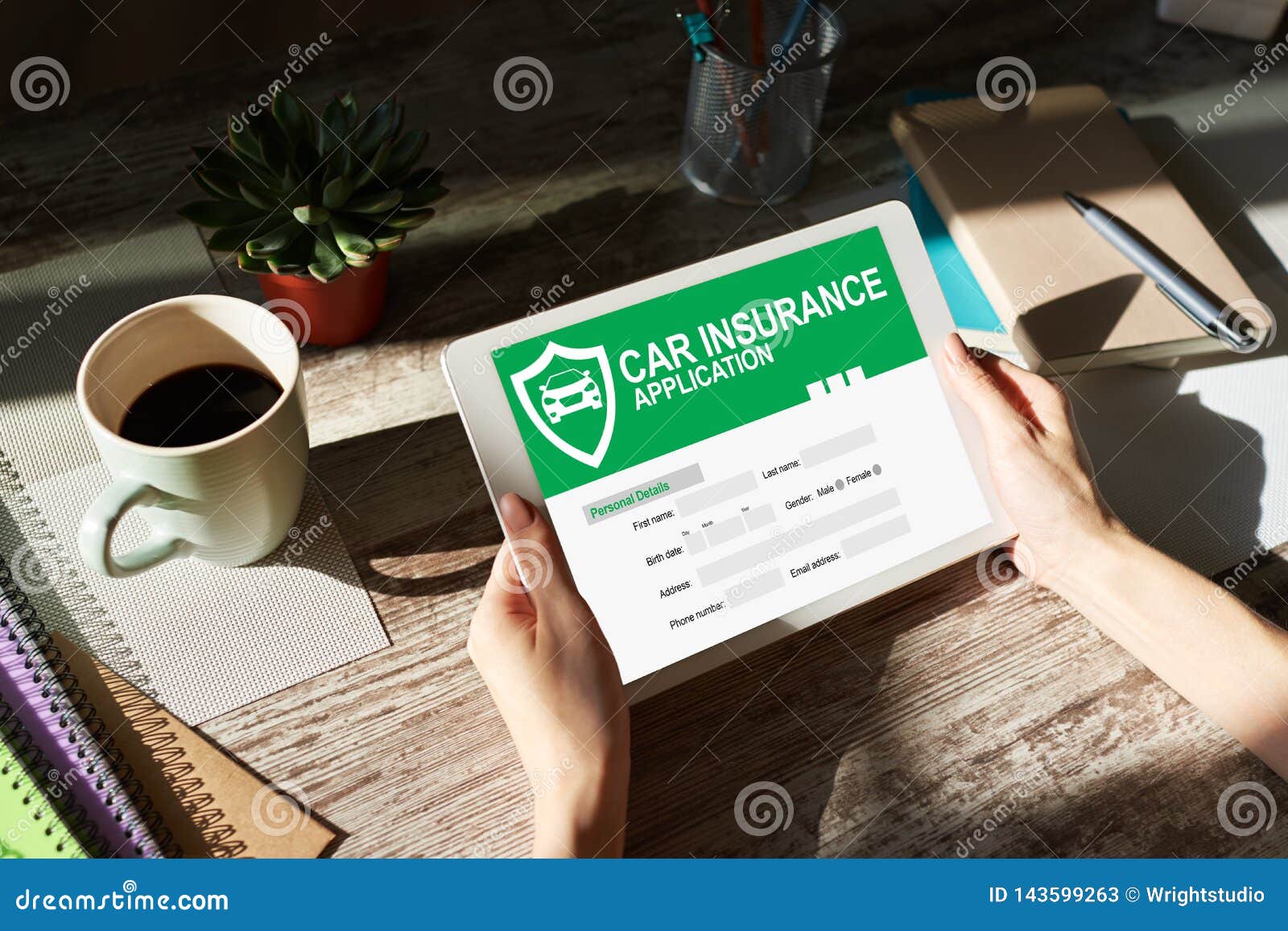 Car Insurance Application Form on Screen. Internet and Business Concept ...