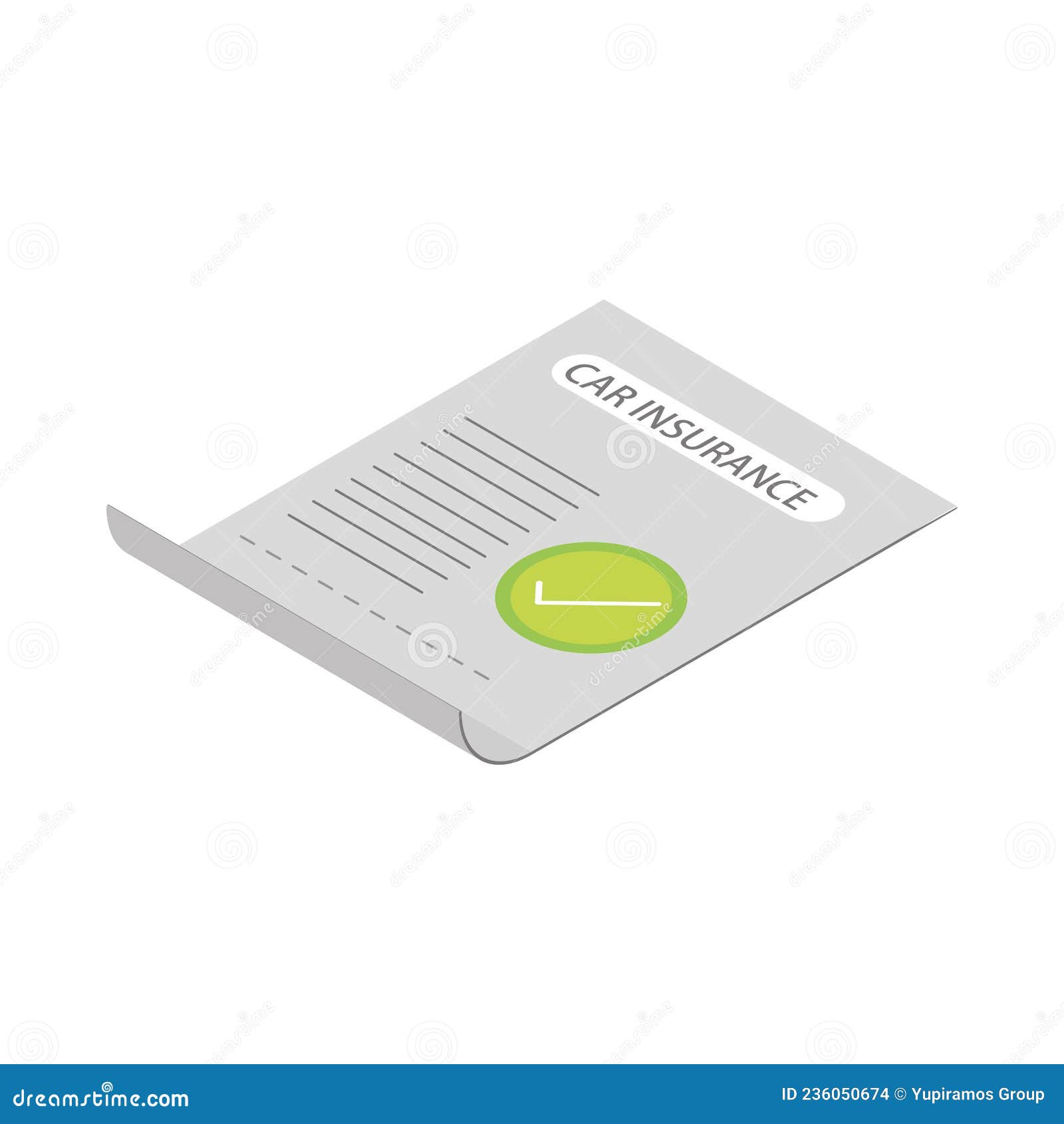 Car insurance check mark stock vector. Illustration of isolated - 236050674