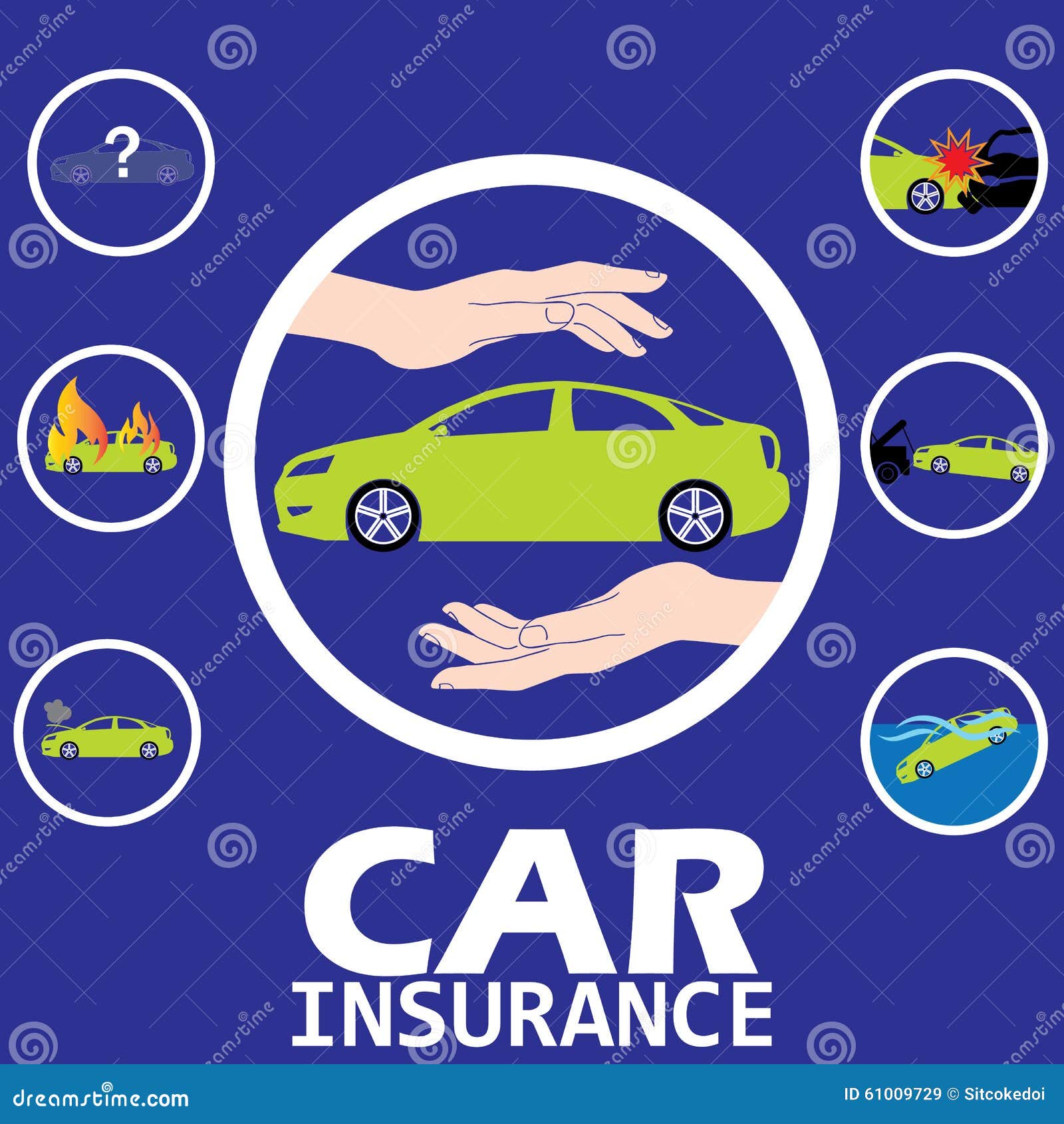 Car insurance stock vector. Illustration of insurance - 61009729