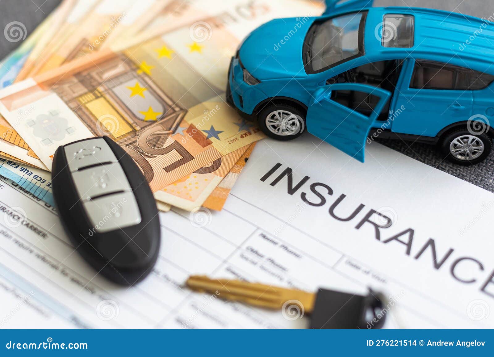 Car Insurance Claim Form and Toy Car Stock Photo - Image of claim ...