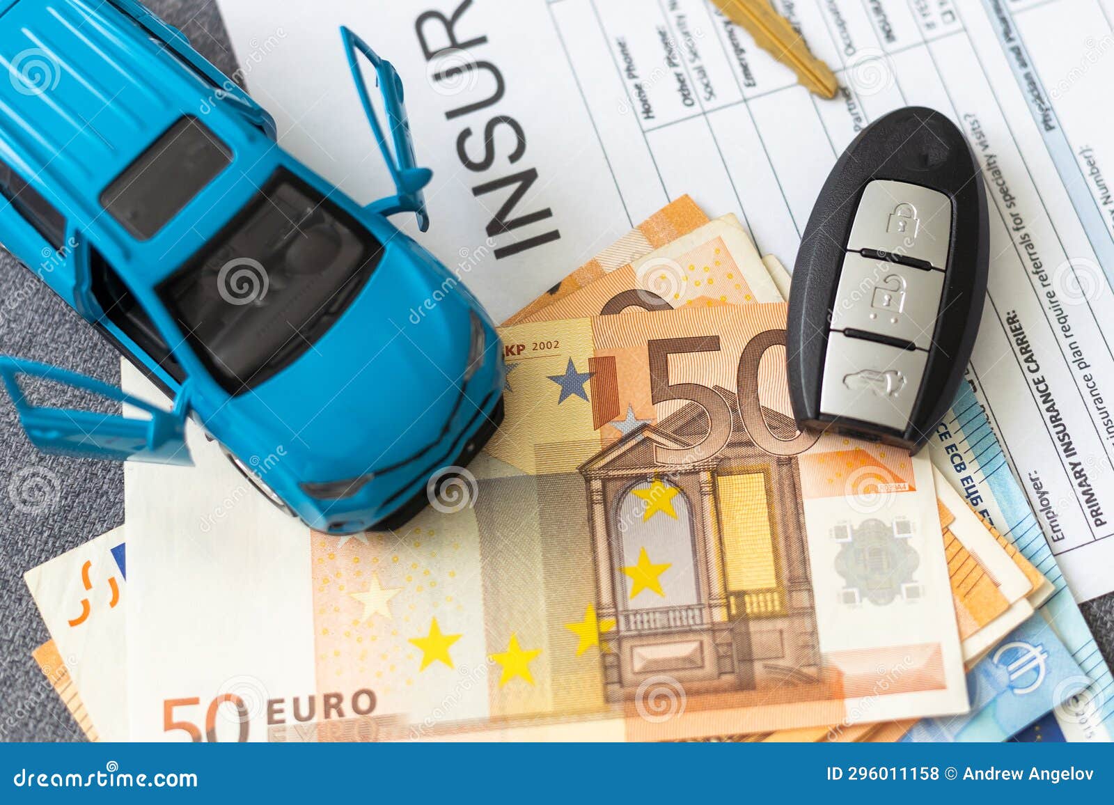 Car Insurance Claim Form and Toy Car Stock Photo - Image of protection ...